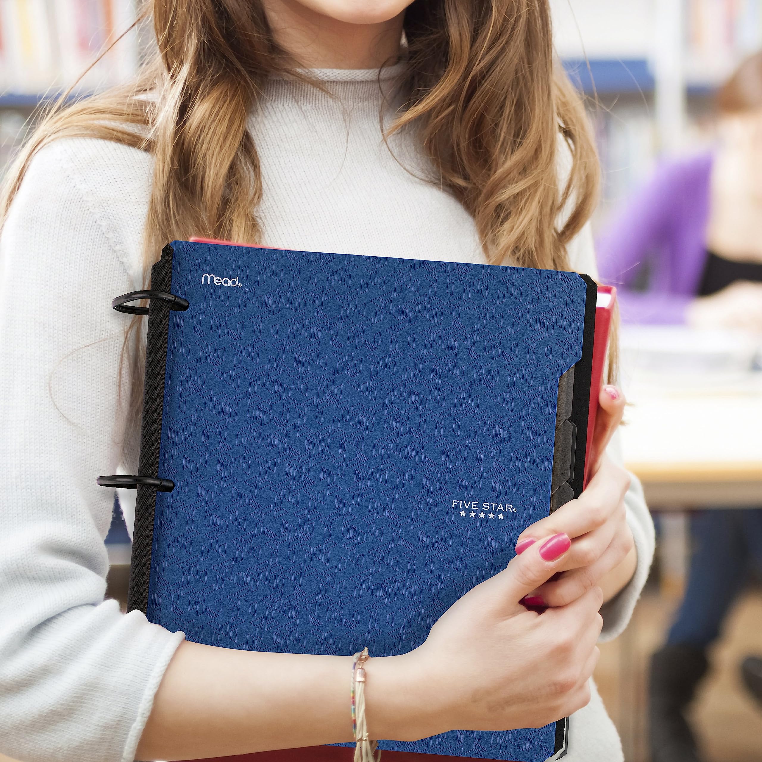 Five Star Flex Hybrid NoteBinder, 1 Inch Binder with Tabs, Notebook and 3-Ring Binder All-in-One, Blue (29328AD2)