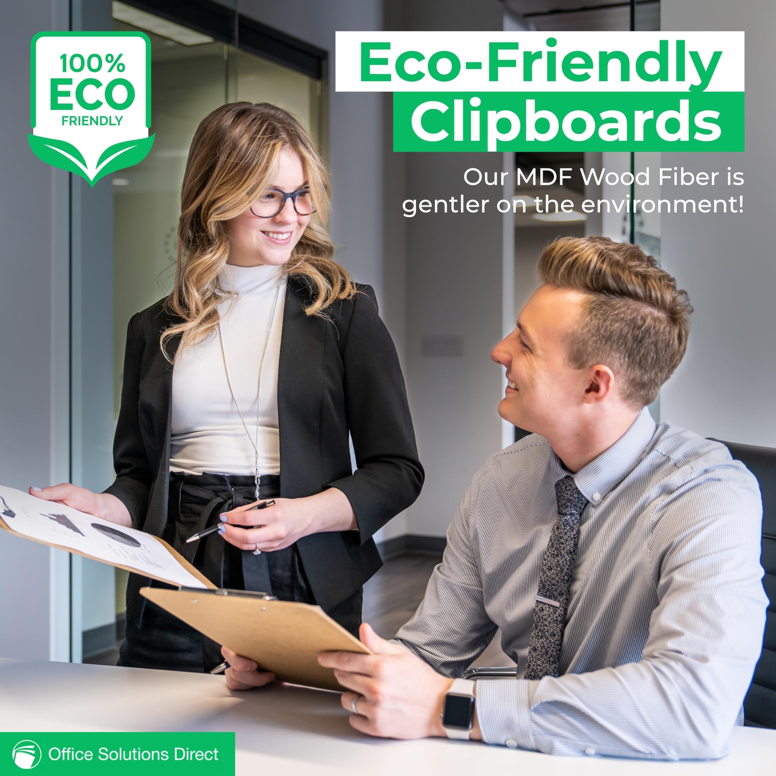 Office Solutions Direct Clipboards with Low Profile Clip (Set of 30) - Wood Clipboards Bulk 30 Pack, Heavy Duty Clipboard, Bulk Classic Clipboards for Classroom, Calendar Office Clipboard Stand up