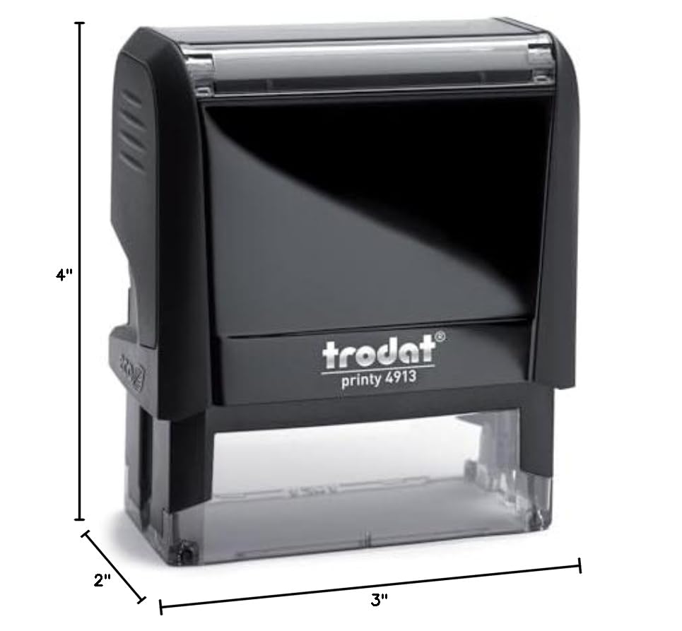 Custom Address Stamp - 4 Line Address Stamp - 5 Font Options - Self-Inking Address Stamp (4 Line Stamp) Up to 4 Lines of Custom Text | Multiple Ink Color Options