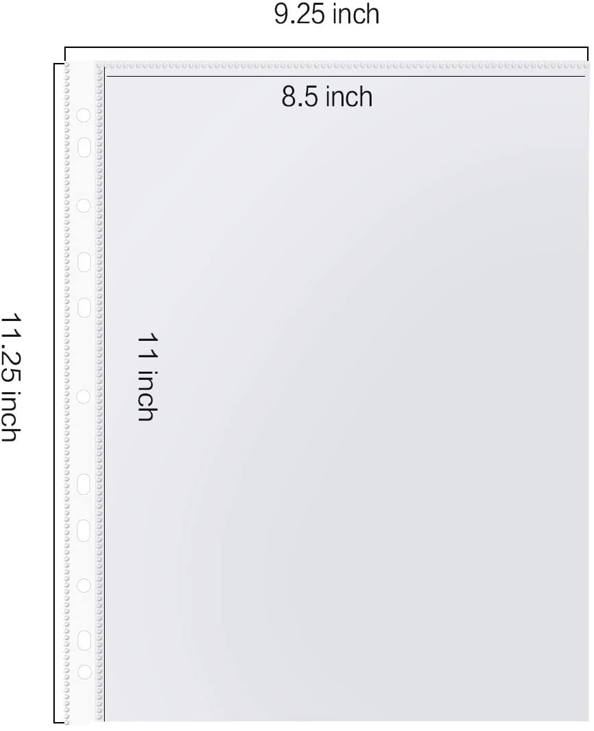 Sheet Protectors | 50 Pack Page Protectors - Sheet Protectors for 3 Ring Binder, 8.5β x 11β