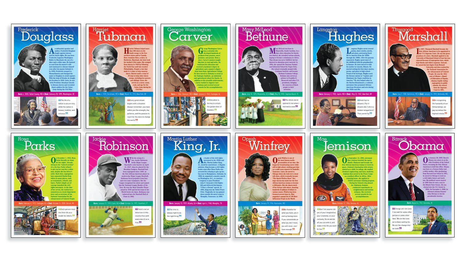 Scholastic Teacher's Friend Notable African Americans Bulletin Board (TF8026), Multiple Colors Large