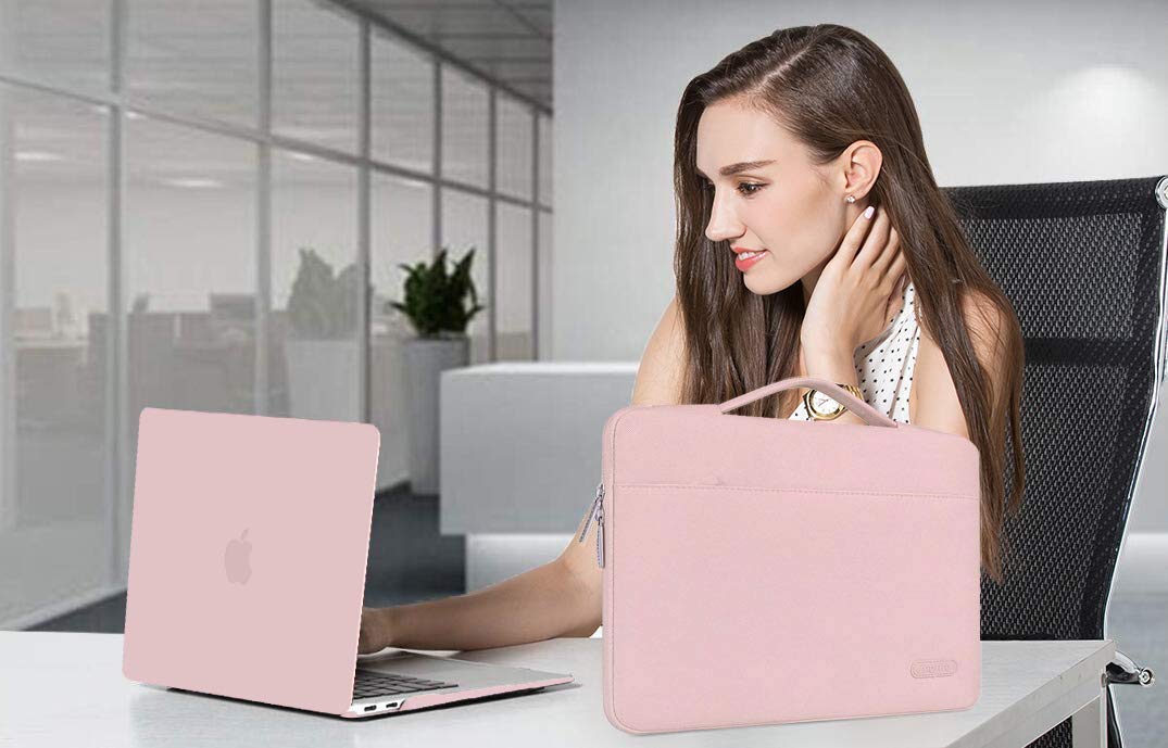 MOSISO Compatible with MacBook Pro 13 inch Case M2 2023, 2022, 2021-2016 A2338 M1 A2251 A2289 A2159 A1989 A1708 A1706, Plastic Hard Case&Bag&Keyboard Skin&Webcam Cover&Screen Protector, Rose Quartz