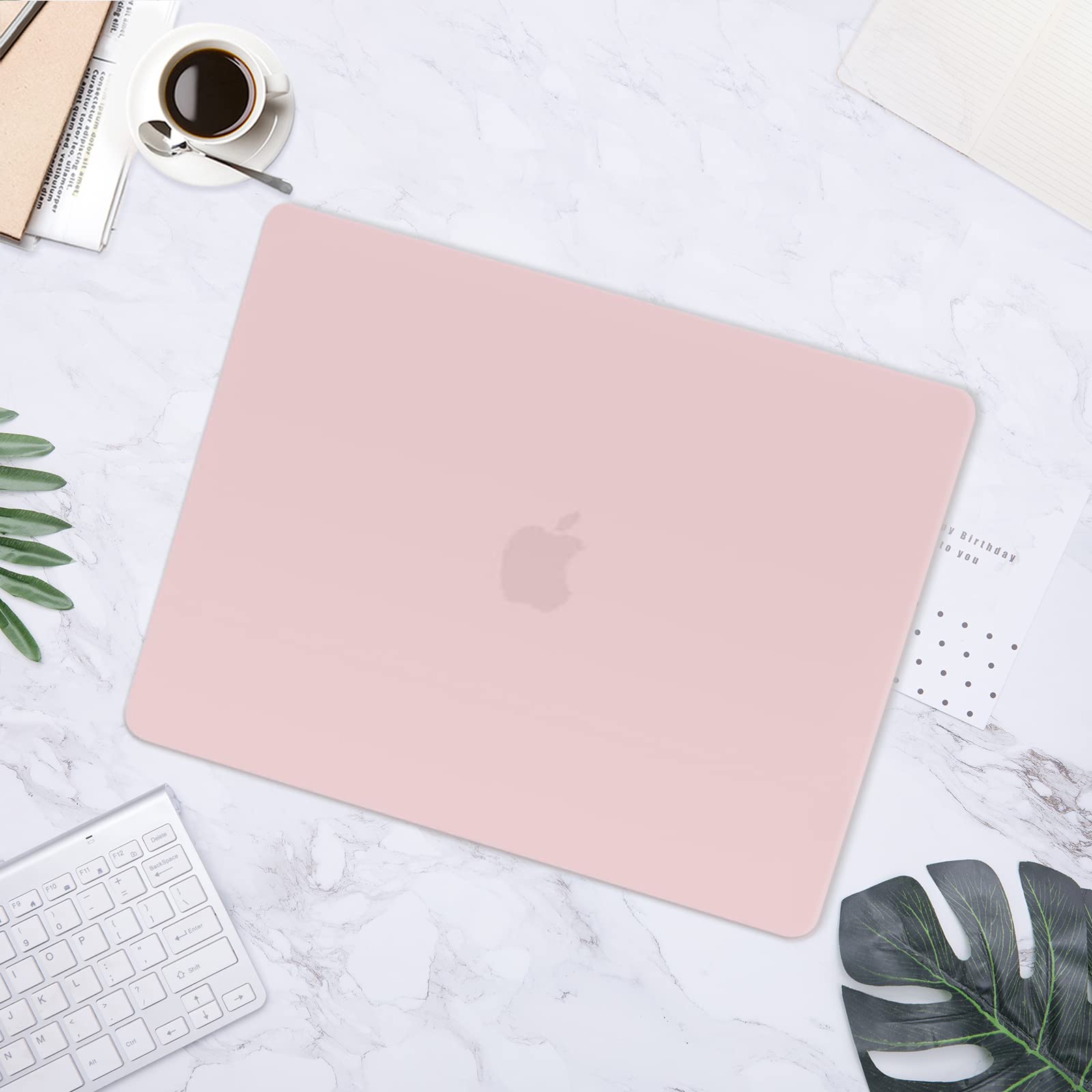 MOSISO Compatible with MacBook Pro 13 inch Case M2 2023, 2022, 2021-2016 A2338 M1 A2251 A2289 A2159 A1989 A1708 A1706, Plastic Hard Case&Bag&Keyboard Skin&Webcam Cover&Screen Protector, Rose Quartz
