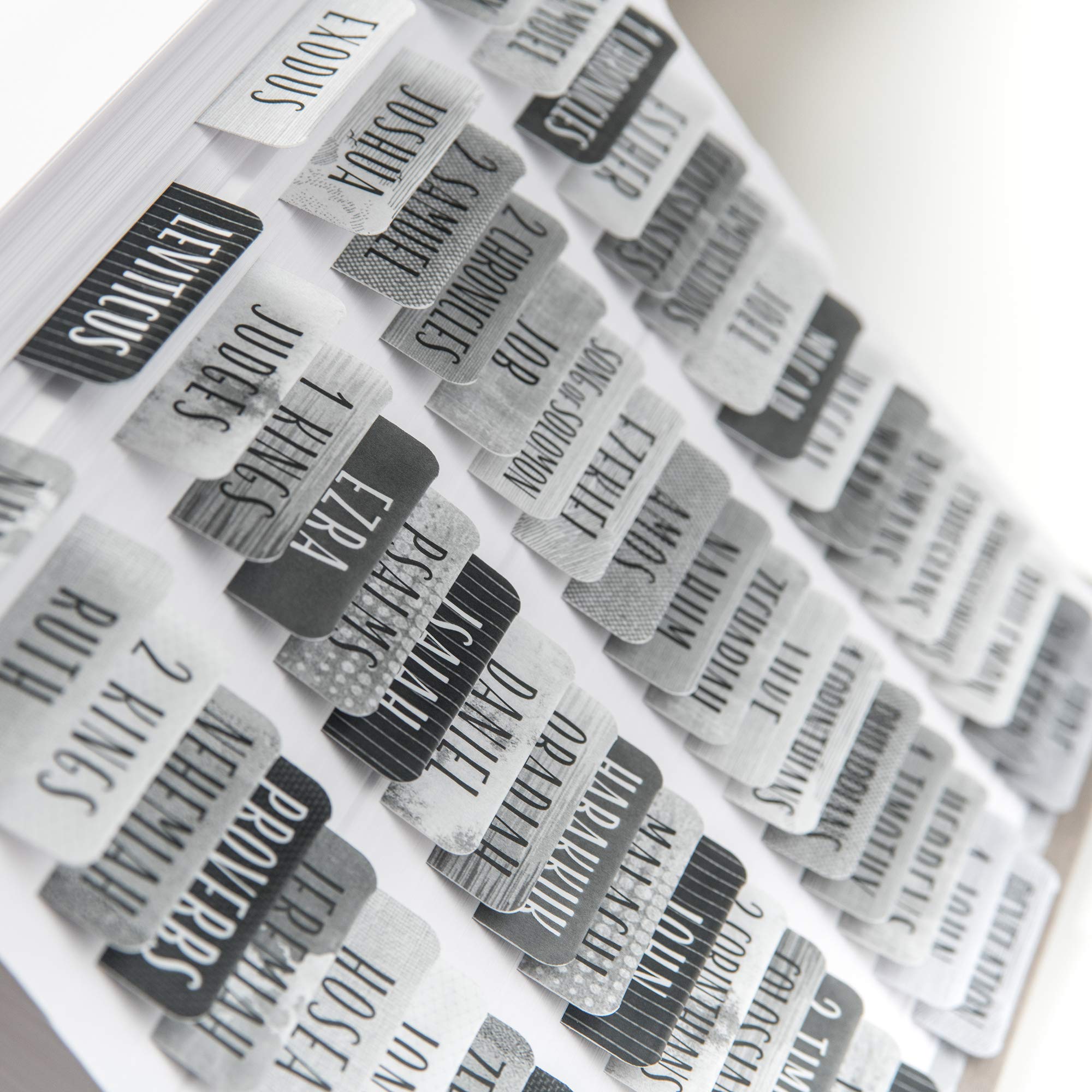 DiverseBee Laminated Bible Tabs (Large Print, Easy to Apply), Bible Study Journaling Supplies, 84 Bible Index Book Tabs for Men and Women, Bible Accessories, Includes 18 Blank Tabs - Noble Theme