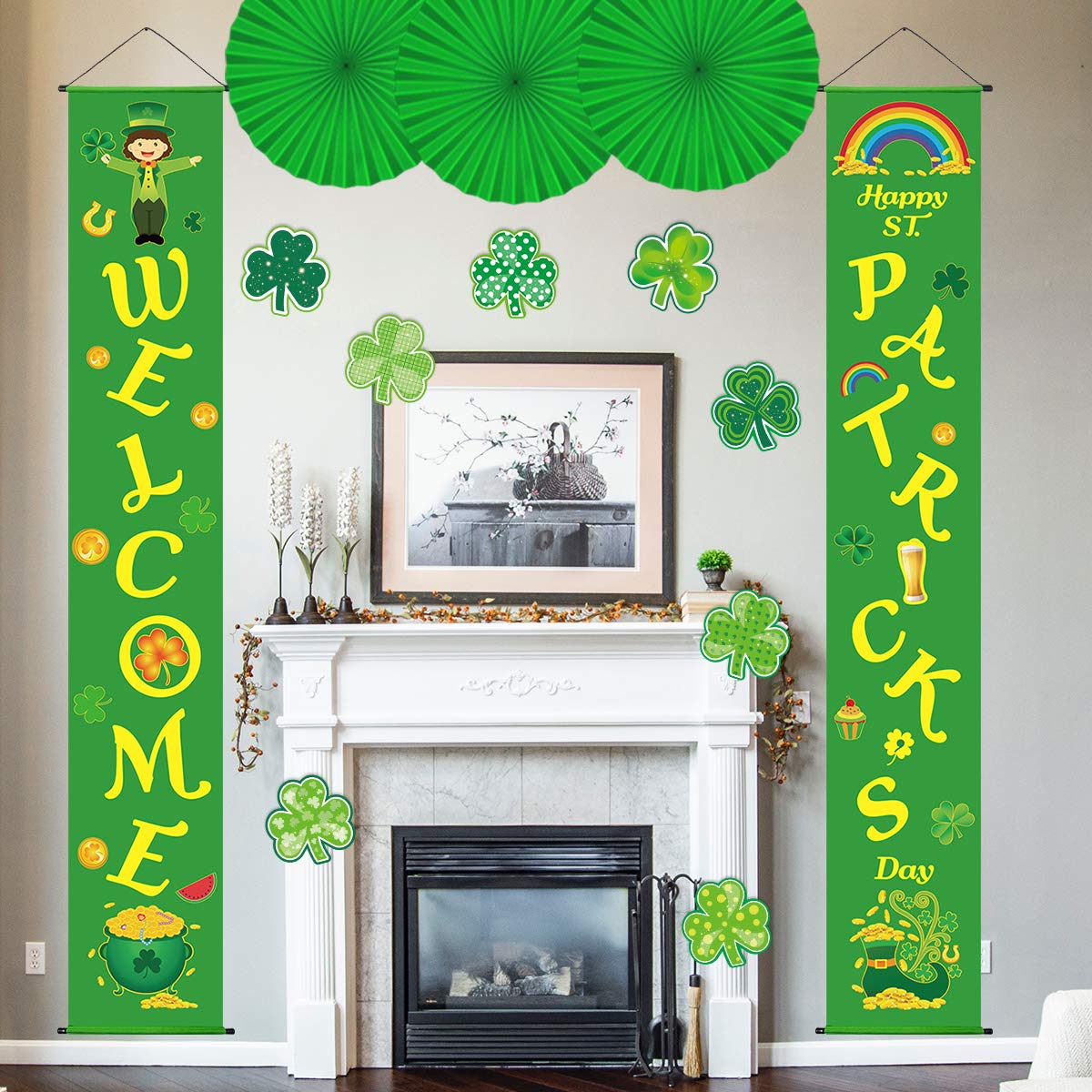 Shamrock Cutouts Clover for St. Patrick's Day Decoration 40 Pcs