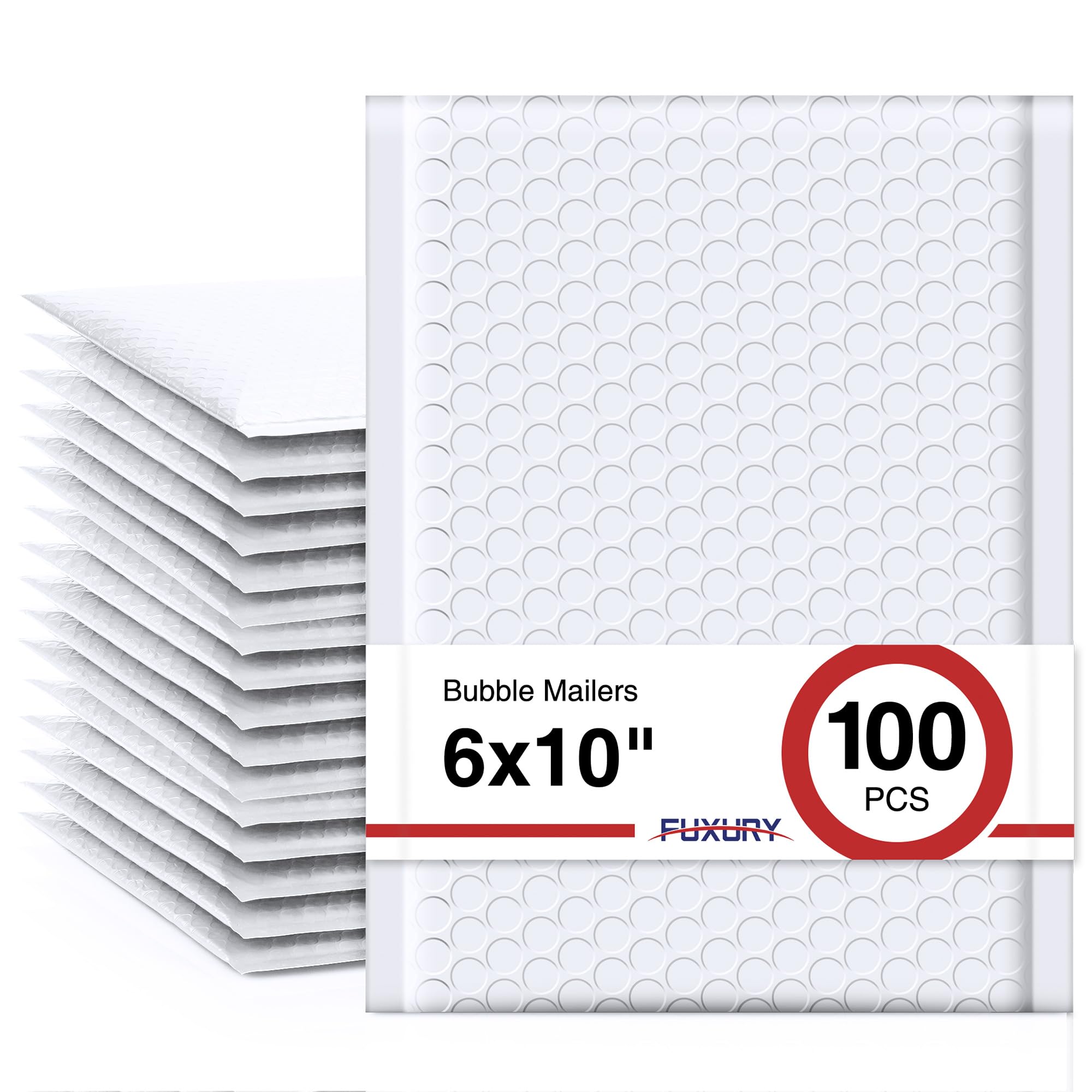 Fuxury Bubble Mailer White, 100 Pack 6x10 Bubble Mailers,Self Seal Waterproof Mailing Envelopes, Bubble Padded Envelopes, Shipping Bags for Mailing,Packaging, Small Business, Boutique, Bulk #0