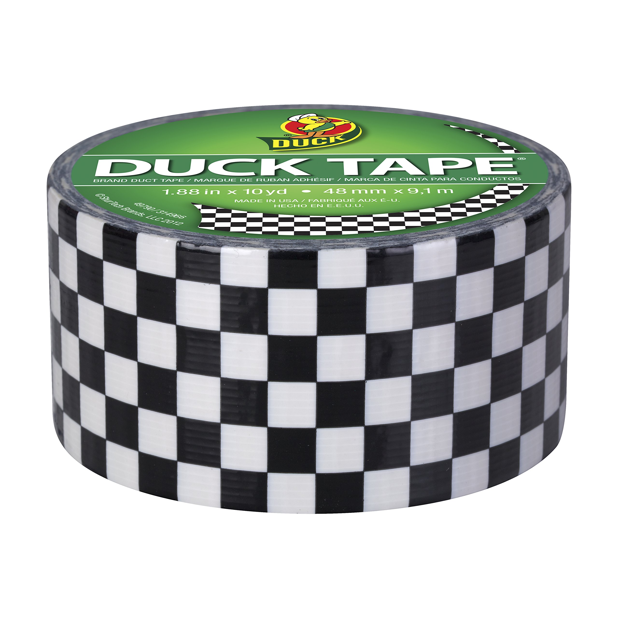 Duck Brand Duck 280410 Printed Duct Tape, Checker, 1.88 Inches x 10 Yards, Single Roll