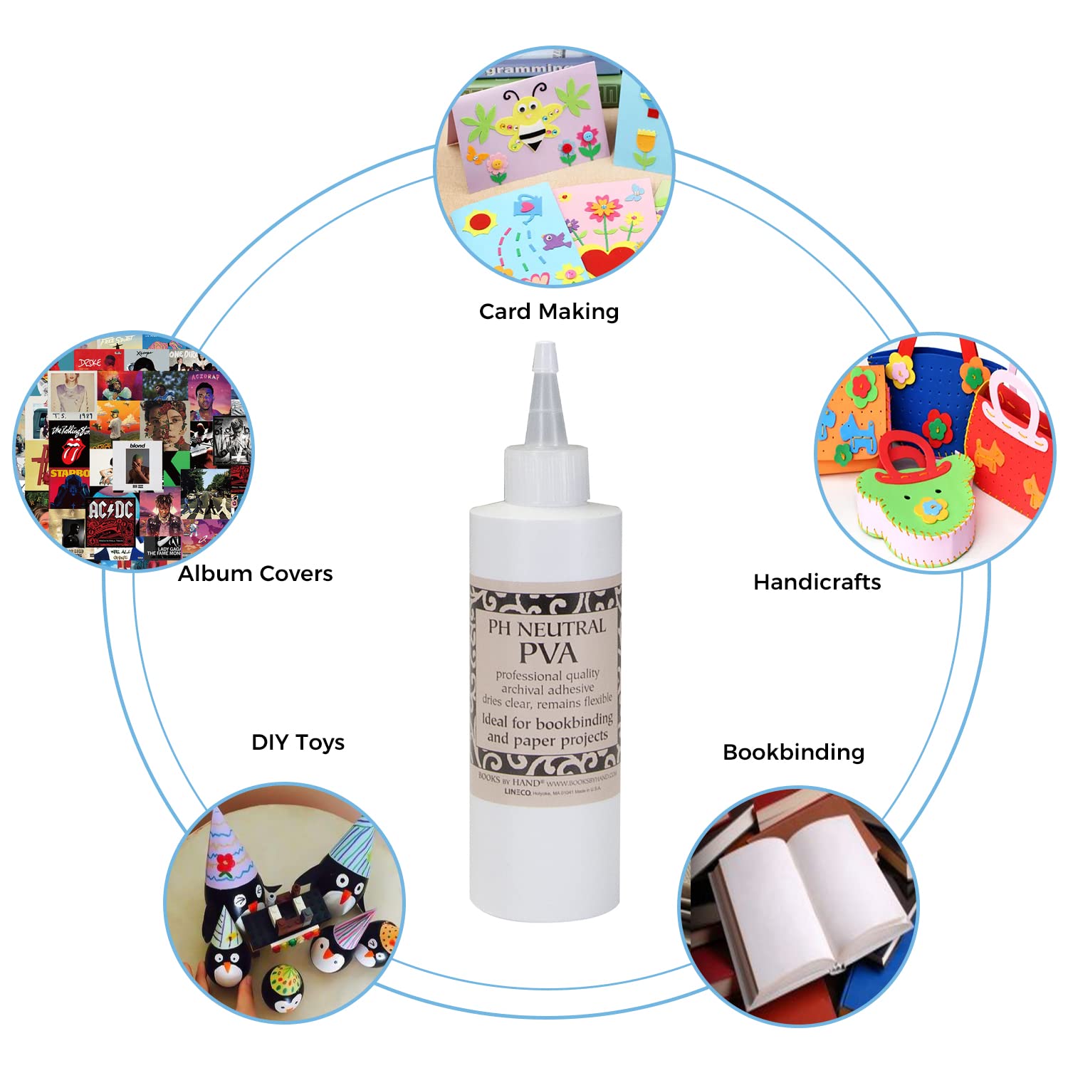 Books by Hand pH Neutral PVA Adhesive, 8oz (BBHM217) , White
