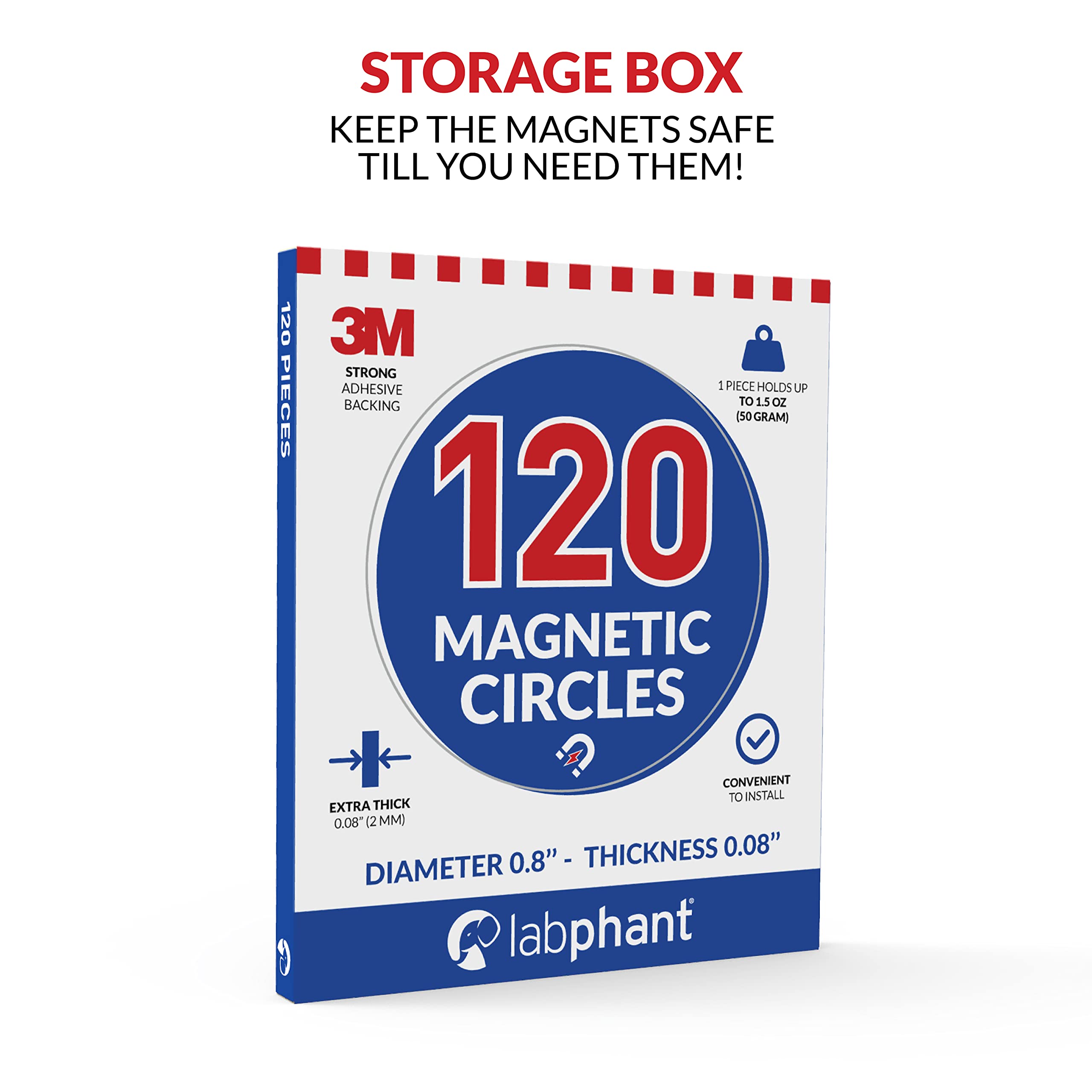 Round Magnets with Adhesive Backing, 120 Pieces Magnet Circles (Diameter 0.8’” x 0.08”) on 4 Tape Sheets, with 3M Strong Adhesive Backing. Perfect for DIY, Art Projects, whiteboards & Fridge