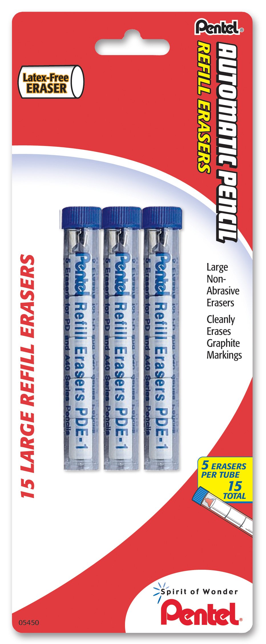 Pentel® Quicker Clicker™ Eraser Refills, Pack Of 15