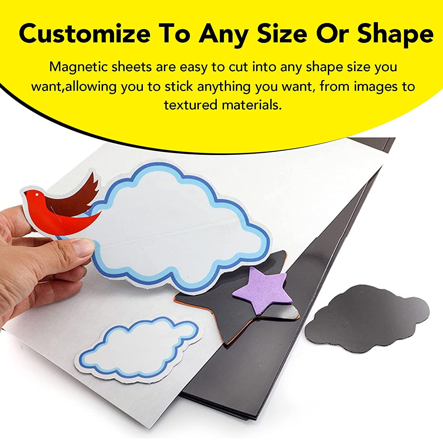 DIYMAG Magnetic Adhesive Sheets, |4" x 6"|, 18 Pack,Cuttable Magnetic Sheets,Flexible Magnet Sheets with Adhesive for Crafts, Photos and Die Storage, Easy Peel and Stick