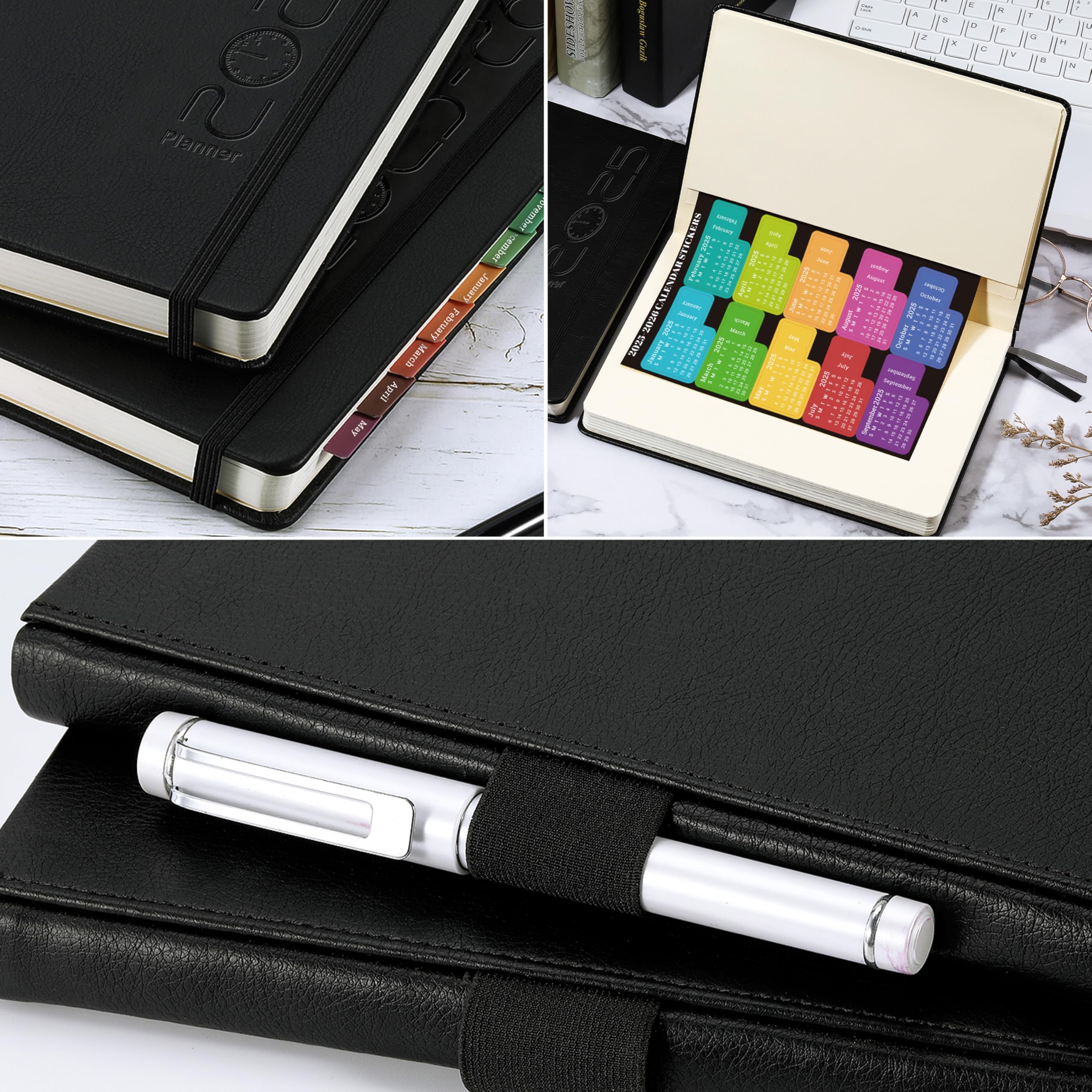 2023 Planner - Planner 2023 with Pen Loop, to Achieve Your Goals & Improve Productivity, January 2023 - December 2023, Thick Paper, Inner Pocket, 5.75" x 8.25", Black