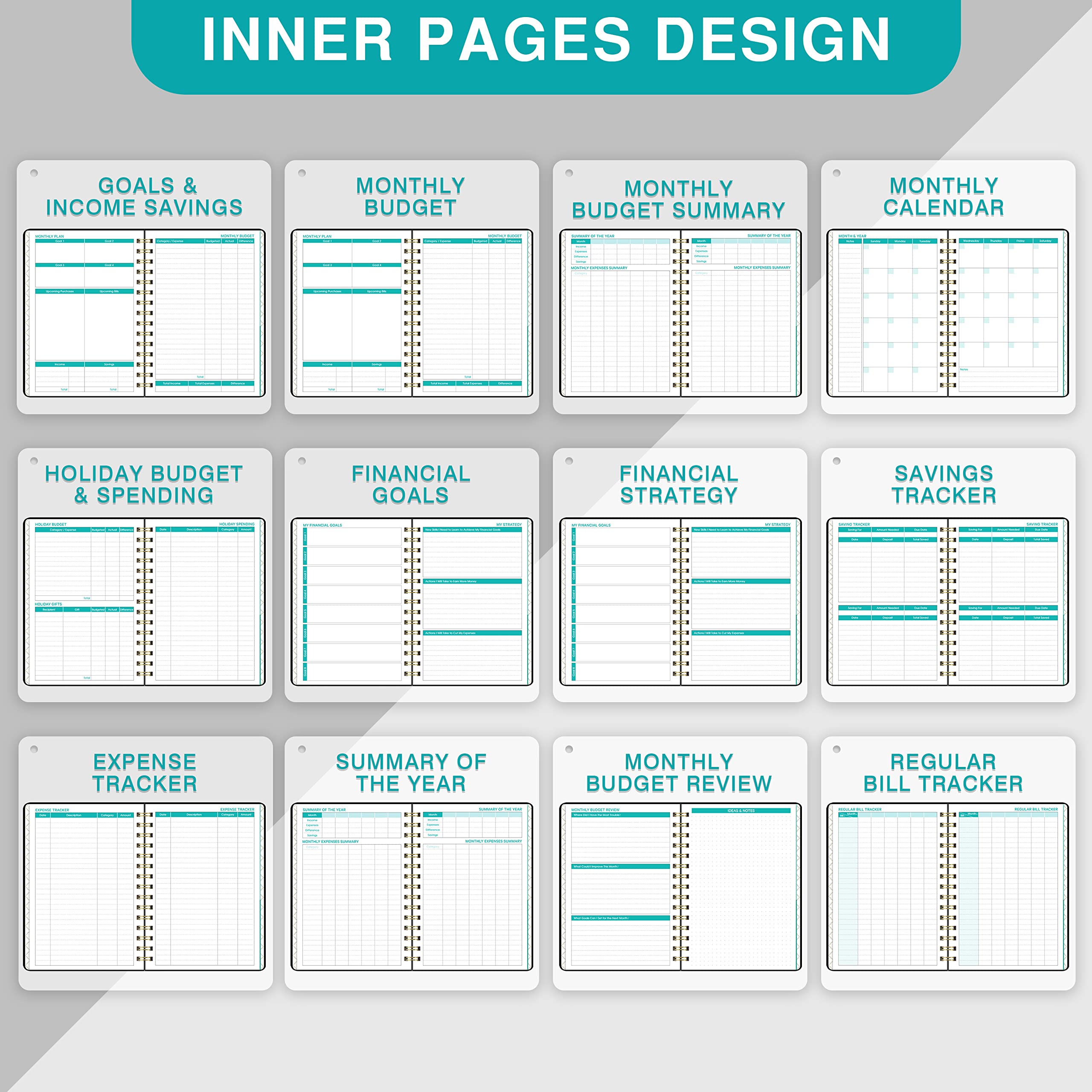 Budget Planner - Budget Book with Bill Organizer and Expense Tracker, 6.1" x 8.25", 12 Month Undated Finance Planner/Account Book to Take Control of Your Money, Start Anytime, Black