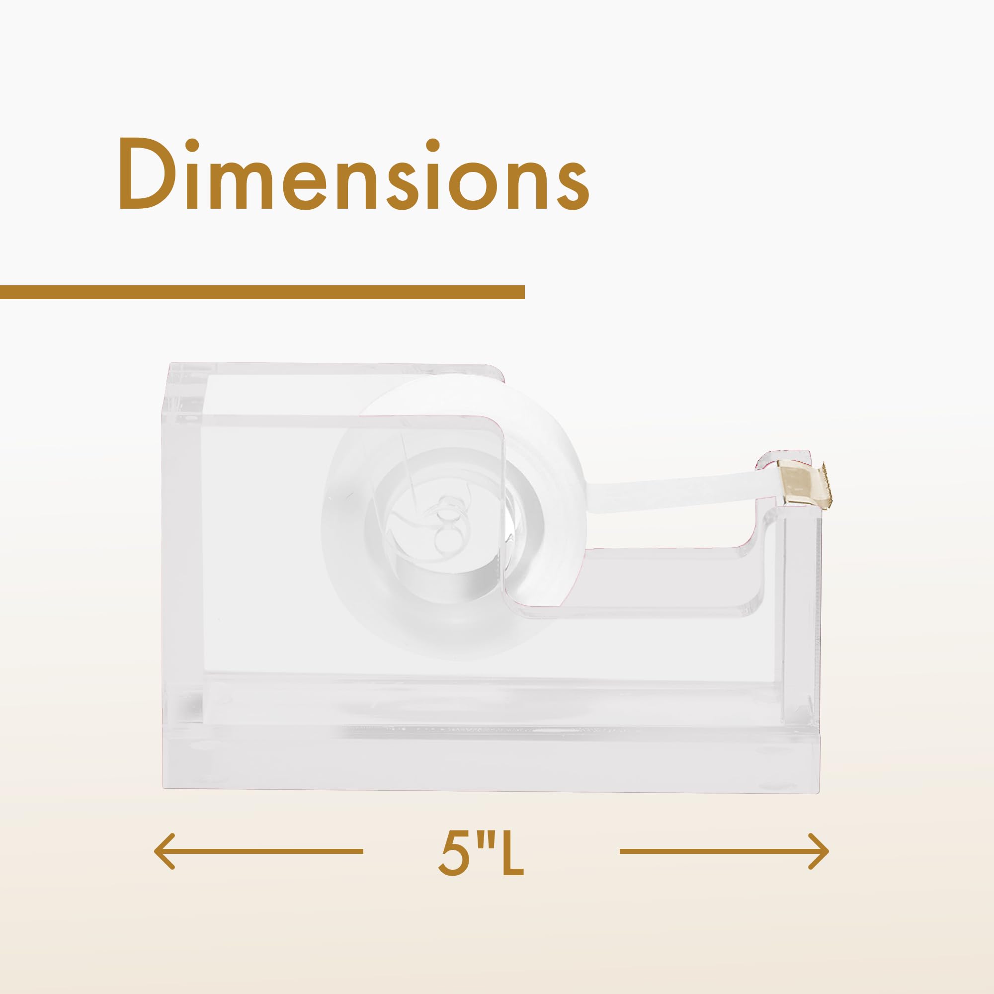 Acrylic & Gold Tape Dispenser by OfficeGoods - A Classic Design to Brighten Up Your Desk and Office