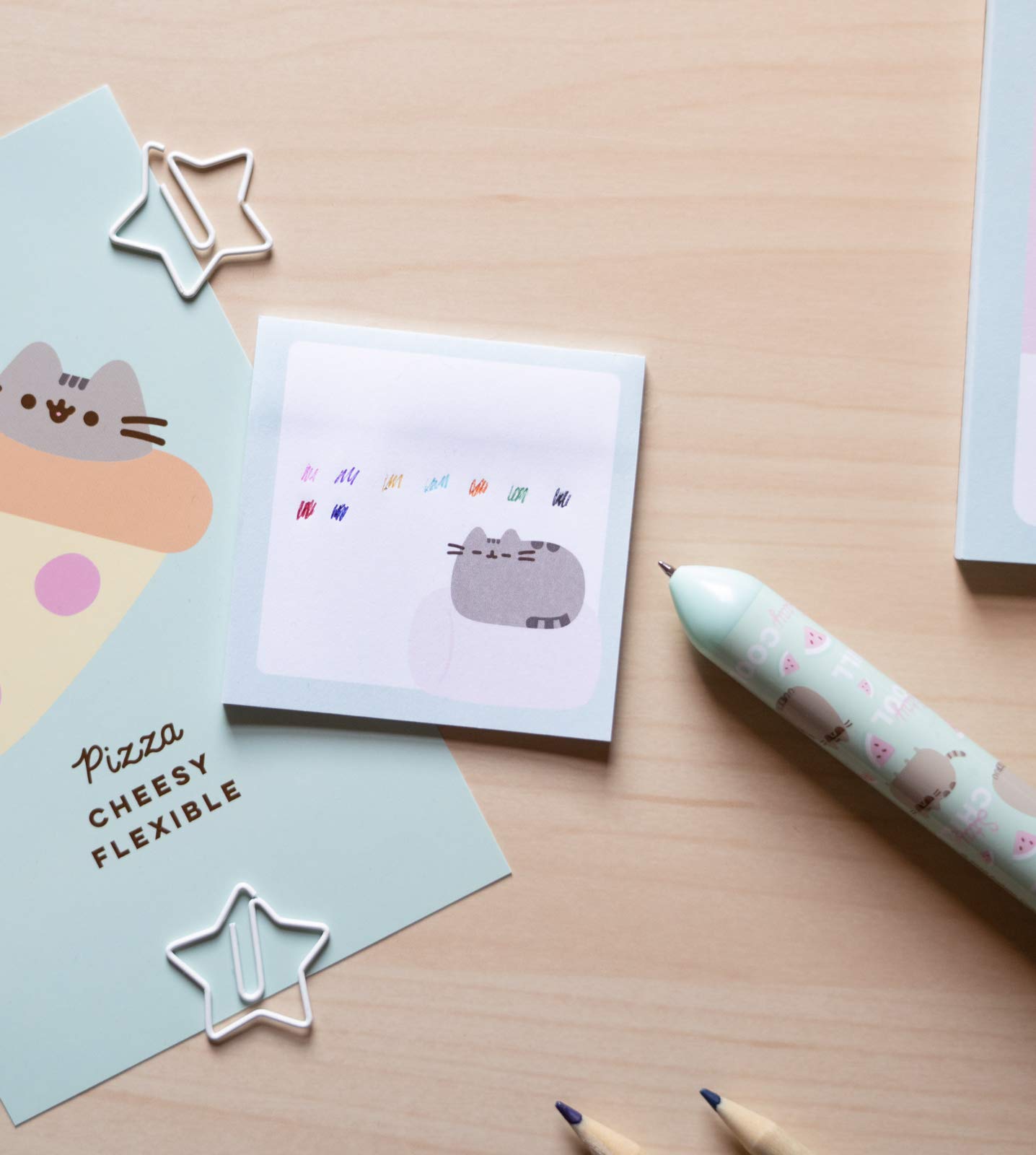 Official Pusheen Pen | 10 in 1 Ballpoint Pen With 3D Pusheen Topper | Pusheen Gift | Kawaii Pen | Multicoloured Pen | Pusheen Gift - Kawaii Stationery