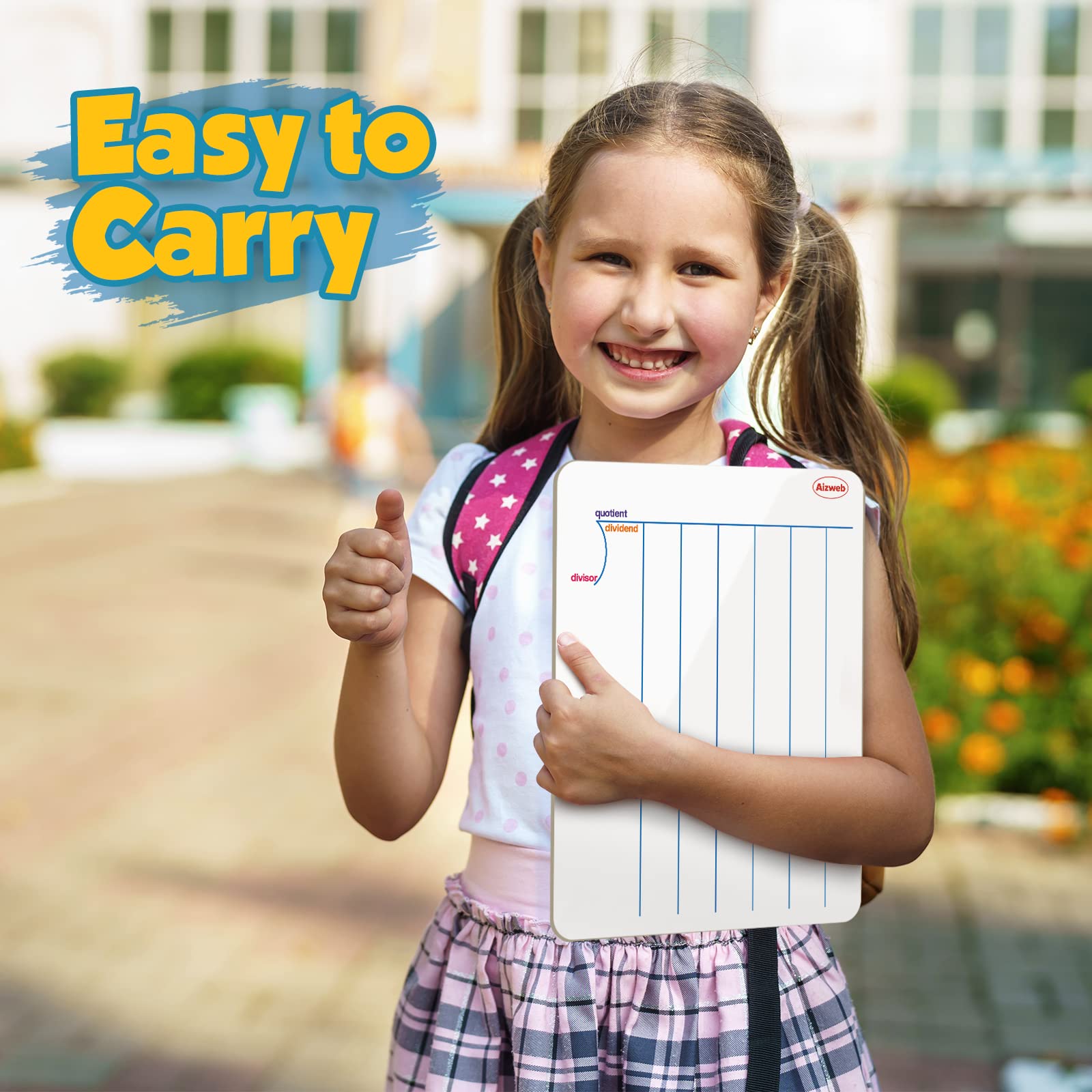 Dry Erase Long Division White Board,9 x 12 Multi-Digit Computation Double-Sided Dry Erase Board,Math Manipulatives White Board for Students,Classroom and Home,Small White Board Dry Erase (Division)
