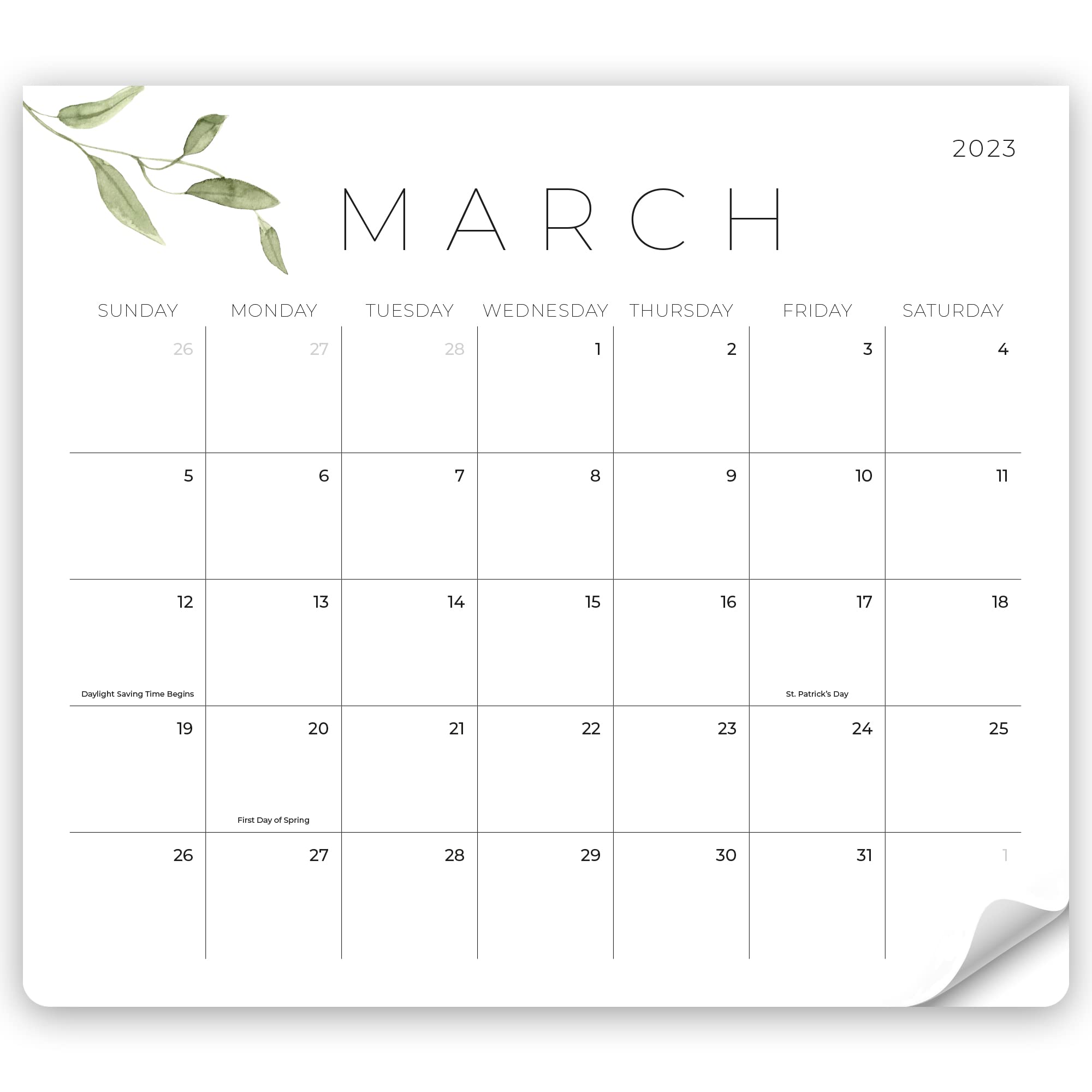 Beautiful Magnetic 2023 Fridge Calendar - Beautiful Monthly Greenery Calendar for Easy Planning - The Perfect Refrigerator Calendar To Stay on Track With Your Appointments