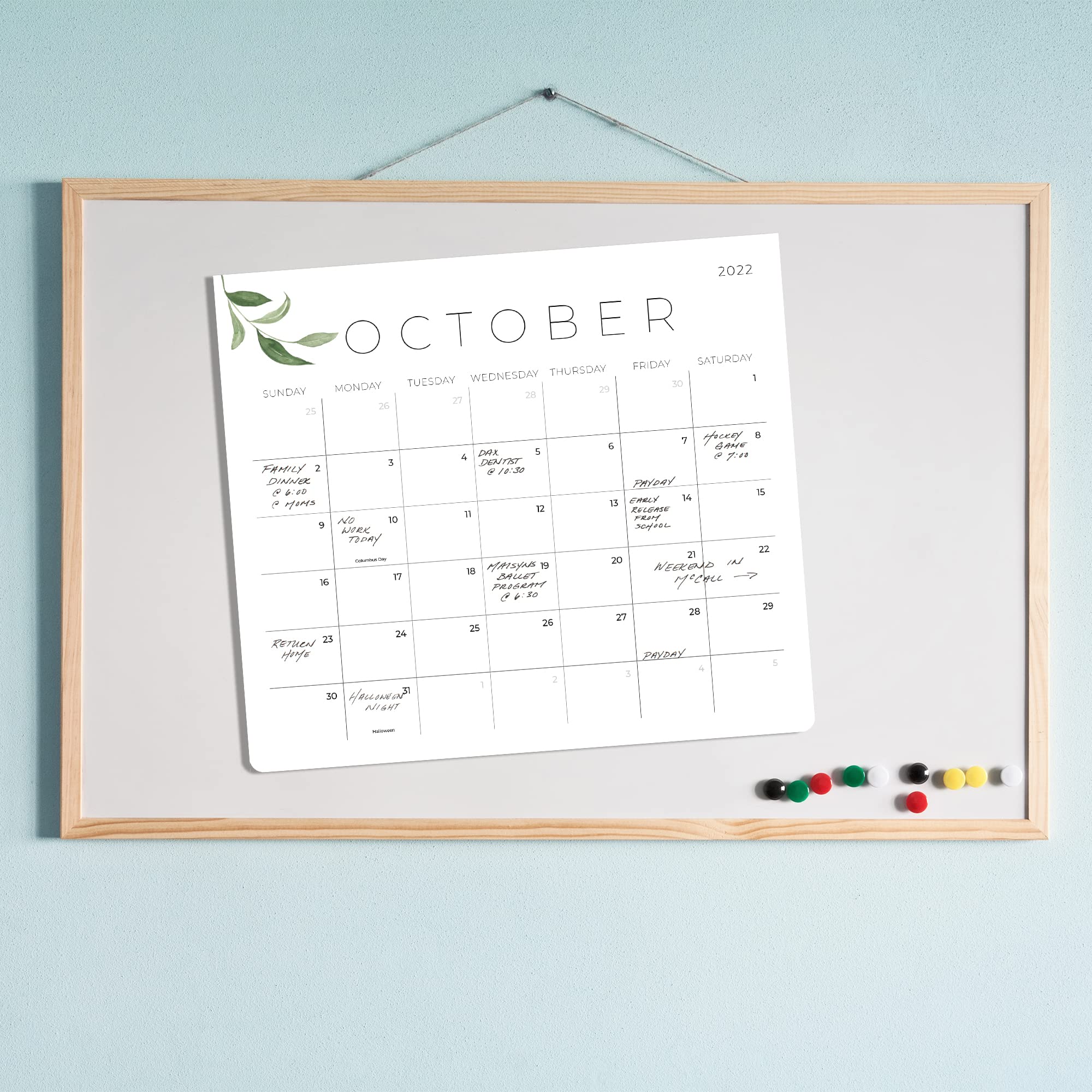 Beautiful Magnetic 2023 Fridge Calendar - Beautiful Monthly Greenery Calendar for Easy Planning - The Perfect Refrigerator Calendar To Stay on Track With Your Appointments