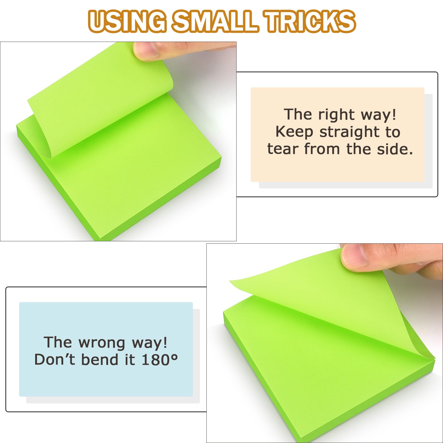Pop Up Sticky Notes 3x3 inch Bright Colors Self-Stick Pads 12 Pads/Pack 100 Sheets/Pad Total 1200 Sheets