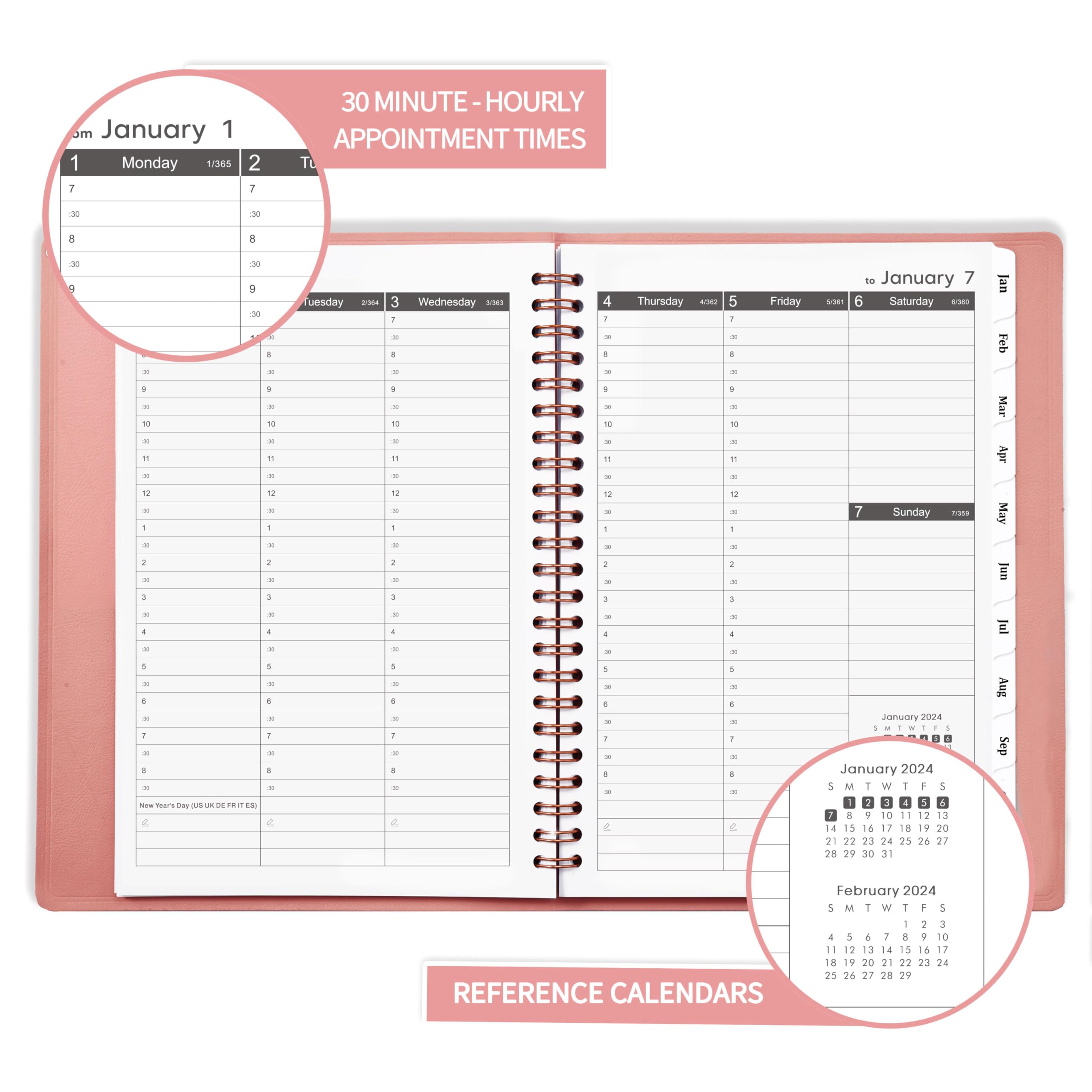 2023 Appointment Book - 2023 Weekly Appointment Book & Planner - 2023 Daily Hourly Planner 8.4" x 6.3", Mar 2023- Dec 2023, 30-Minute Interval, Soft Leather Cover, Improving Your Time Management Skill