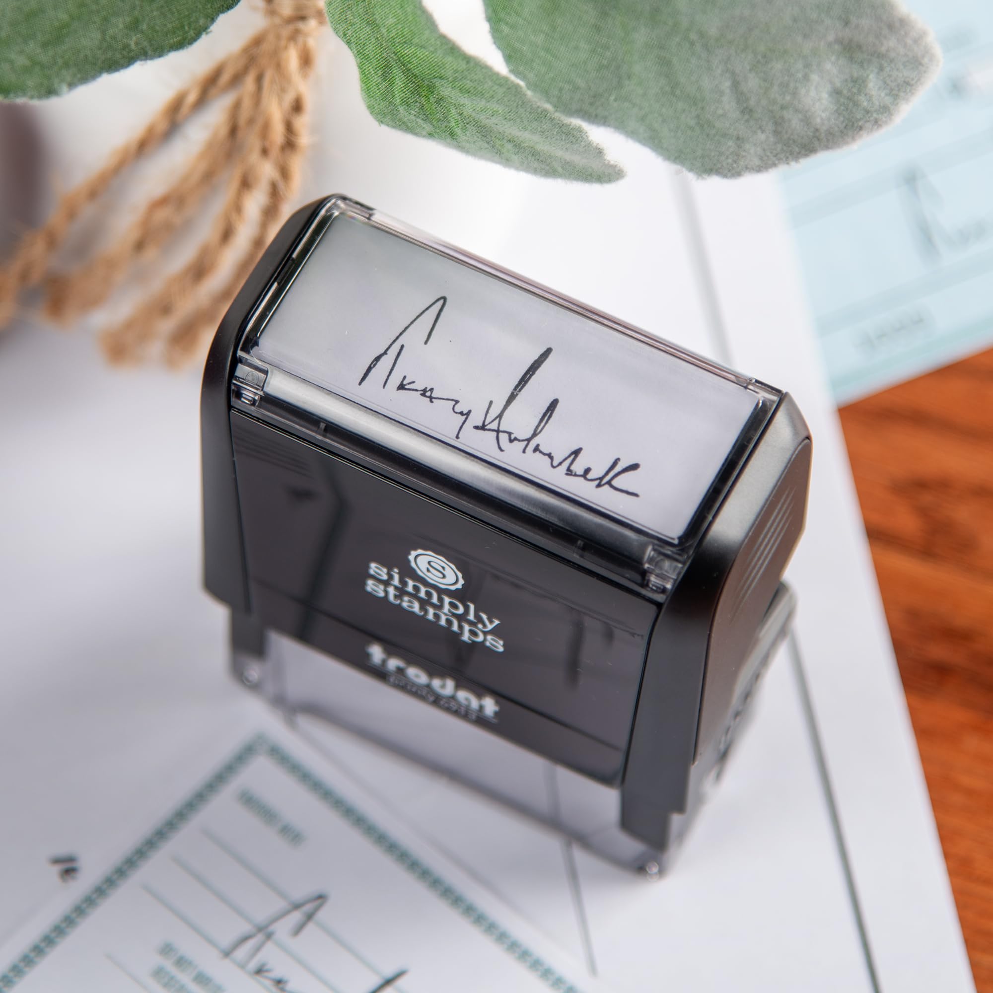 Custom Signature Stamp - Self Inking Personalized Signature Stamp | Choose Ink Color | Great for Signing Legal Documents, Checks and Other Paperwork at Home and at Work