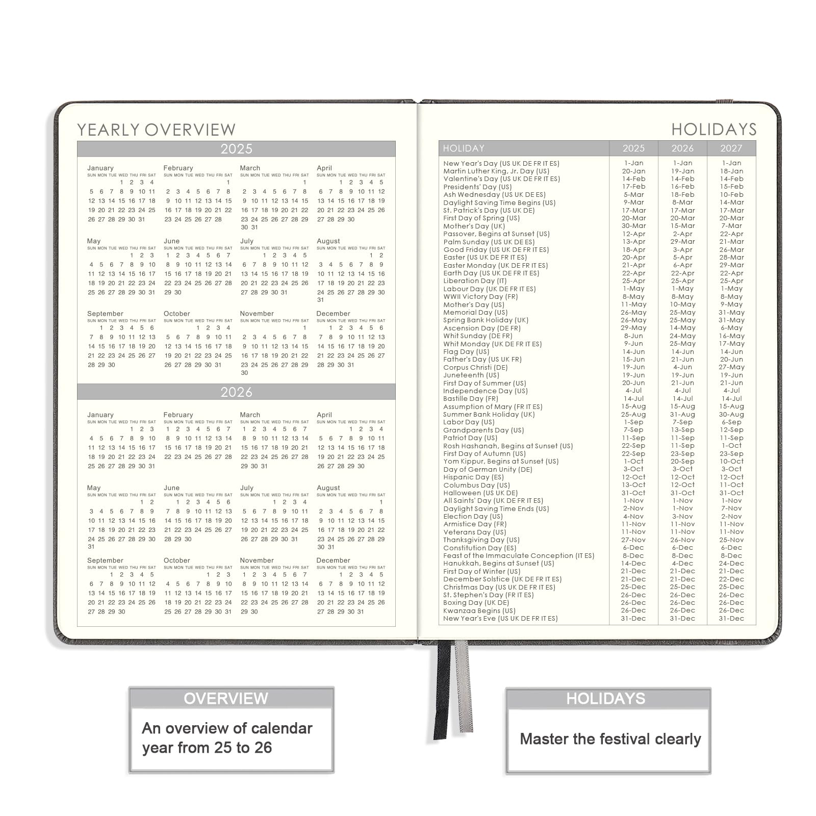 2023 Planner - Weekly & Monthly Planner 2023 With Calendar Stickers, Jan 2023 - Dec 2023, 5.75" X 8.25", A5 Premium Thicker Paper with Pen Holder, Inner Pocket and 88 Notes Pages - Gray