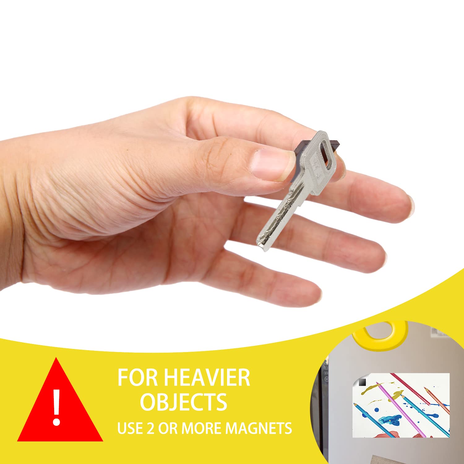110Pcs Self Adhesive Magnets Squares Flexible Sticky Magnetic Strips Tapes Peel and Sticky Magnet Squares for DIY Crafts, School Art Projects, 4/5" x 4/5" x 0.08"
