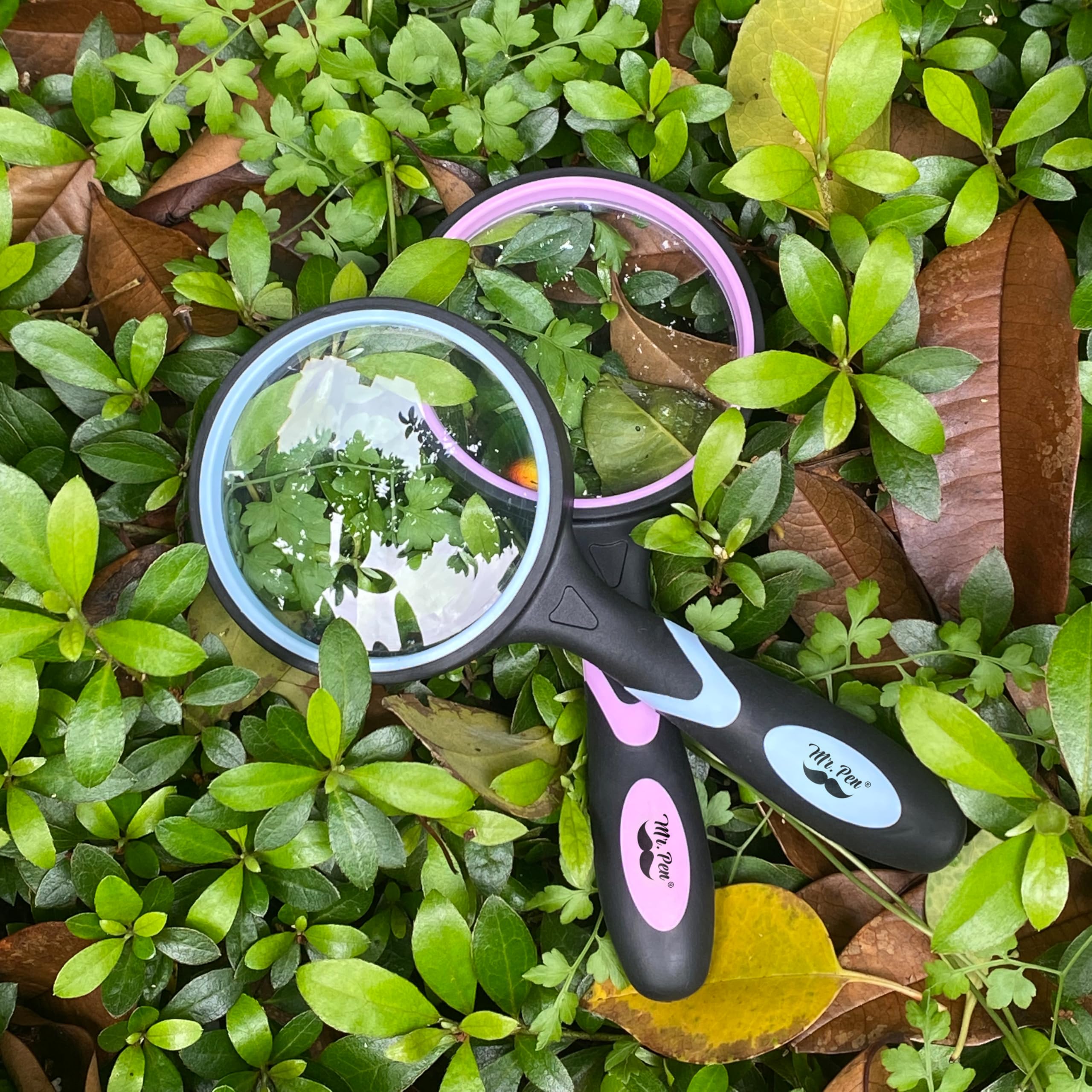 Mr. Pen- Magnifying Glass, 2 Pack, 10X Magnifier, 75mm Glass Lens, Magnifying Glass for Kids and Adults, Handheld Magnifying Glass, Magnifier for Reading, Magnifying Glasses for Close Work