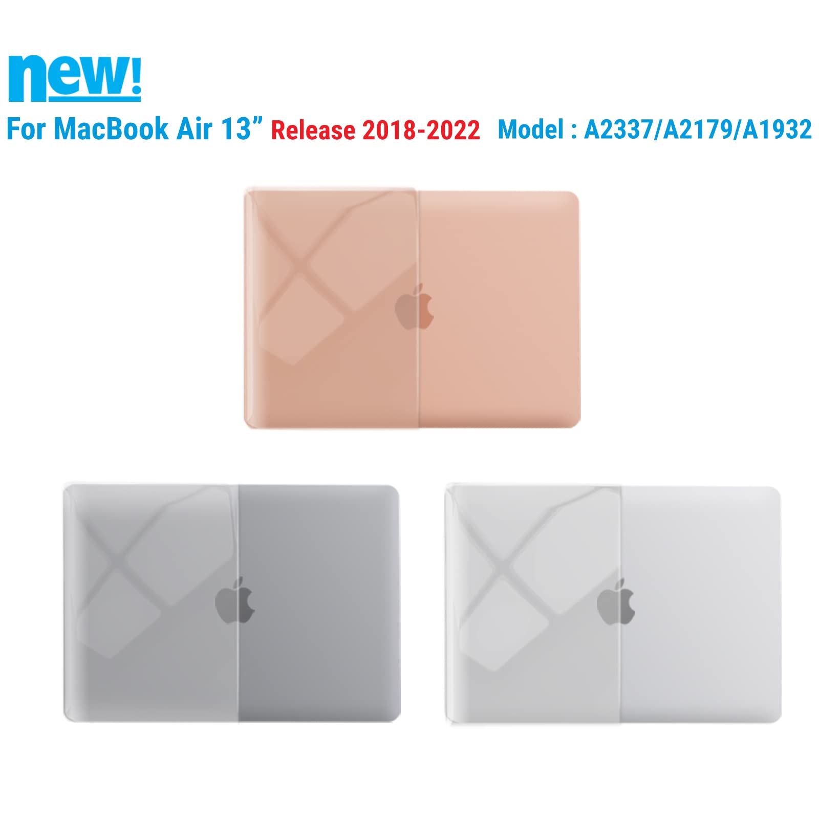 IBENZER Compatible with 2022 2021 2020 MacBook Air 13 inch case M1 A2337 A2179 A1932, Plastic Hard Shell Case for Mac Air 13 Retina Display with Touch ID, Crystal Clear, MMA-T13CYCL