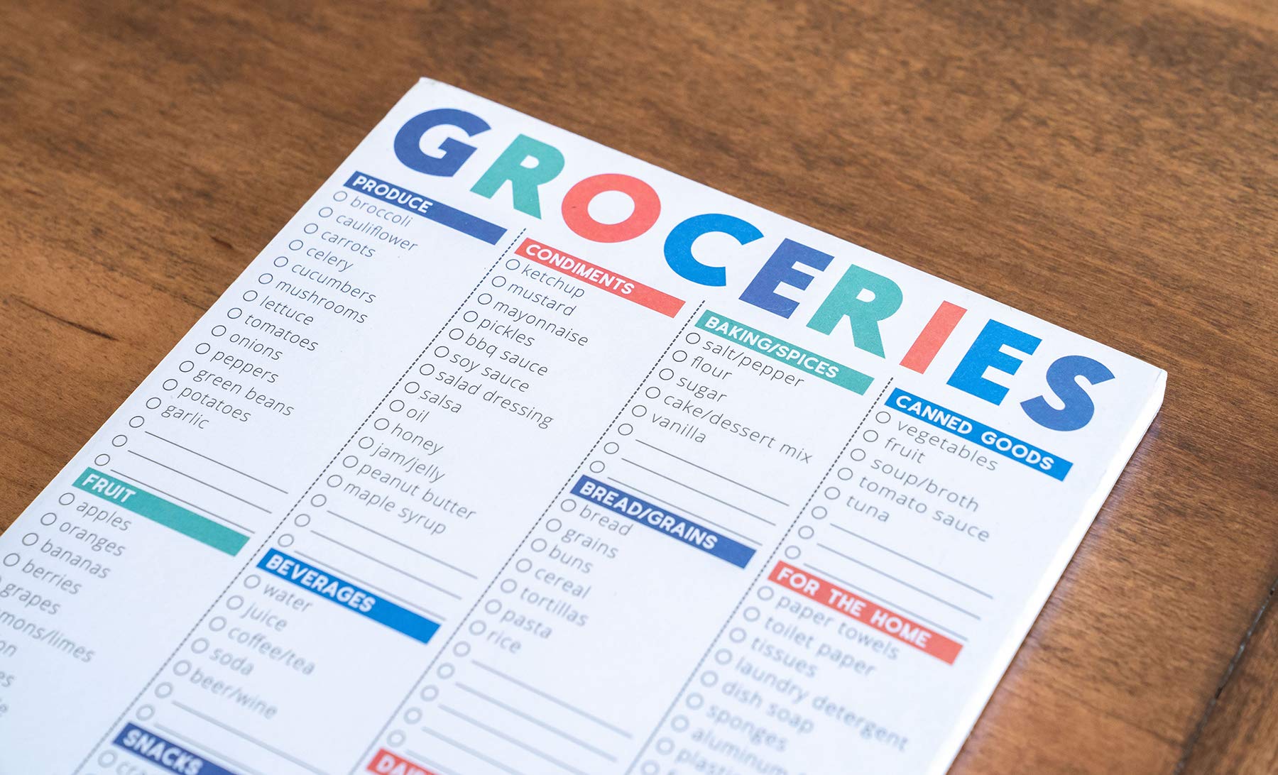 Sweetzer & Orange FastCheck Grocery List Magnet Pad for Fridge. 6x9” Magnetic Notepad with Printed Shopping List Items and Blank Grocery Shopping Spaces. 60 Page Notepad Weekly Planner