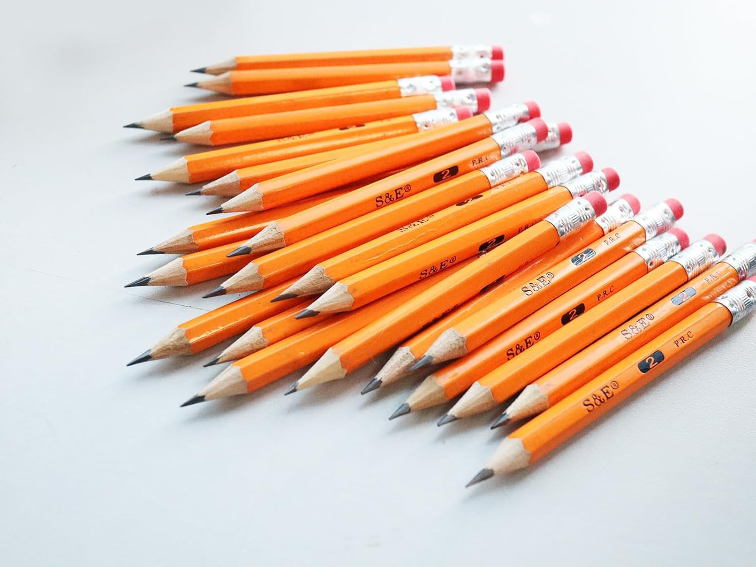 SKKSTATIONERY Half Pencils with Eraser Tops, Golf, Classroom, Pew - #2 HB, Hexagon, Pre-sharpened, 96/Box.