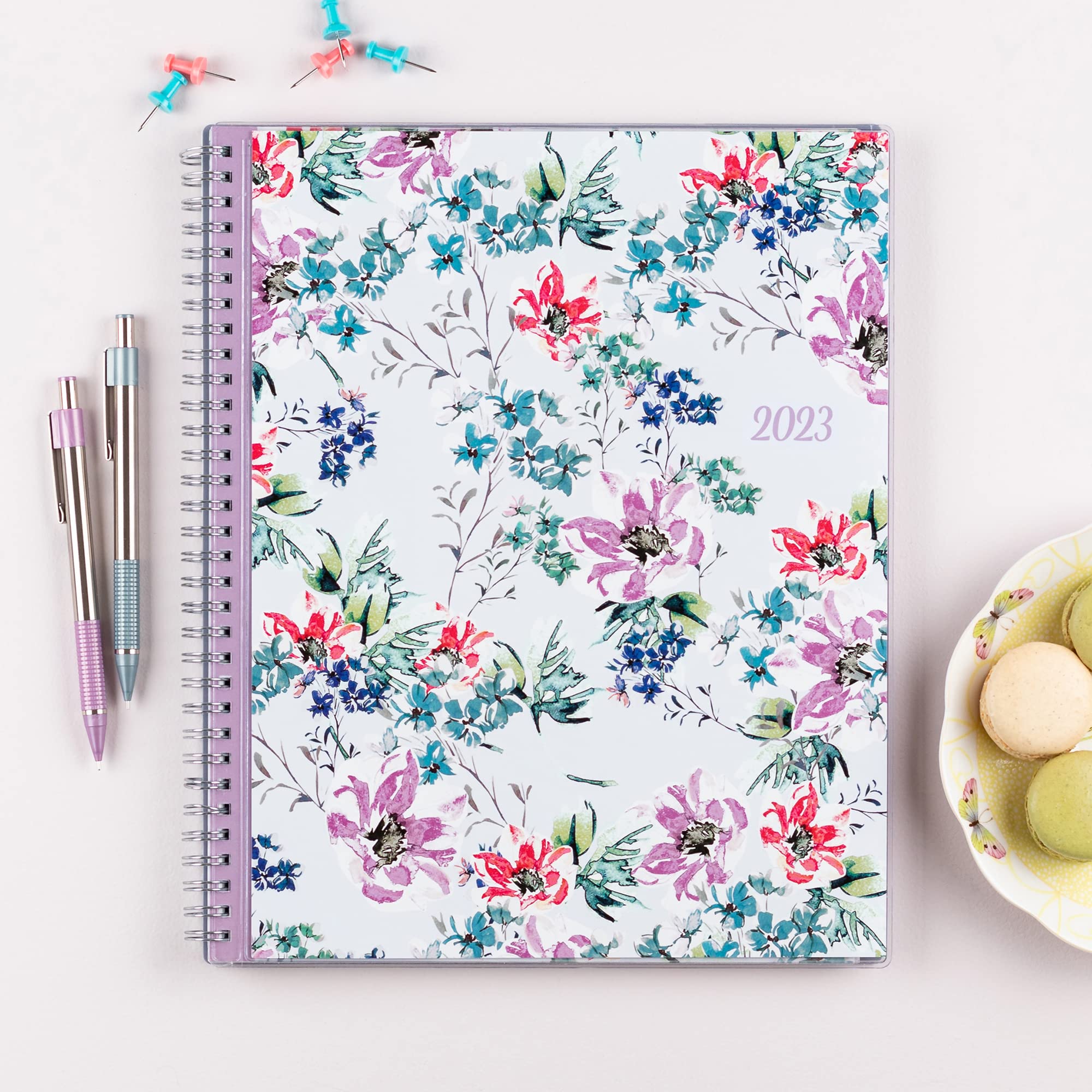 Blue Sky 2023 Weekly and Monthly Planner, January - December, 8.5" x 11", Clear Pocket Cover, Wirebound, Laila (142085)