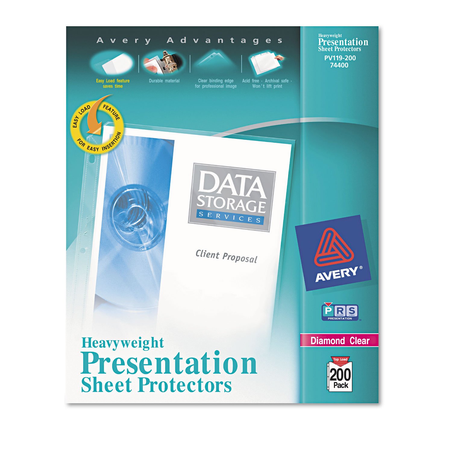 Avery Heavyweight Diamond Clear Sheet Protectors, 8.5" x 11", Acid-Free, Archival Safe, Easy Load, 200ct (74400)