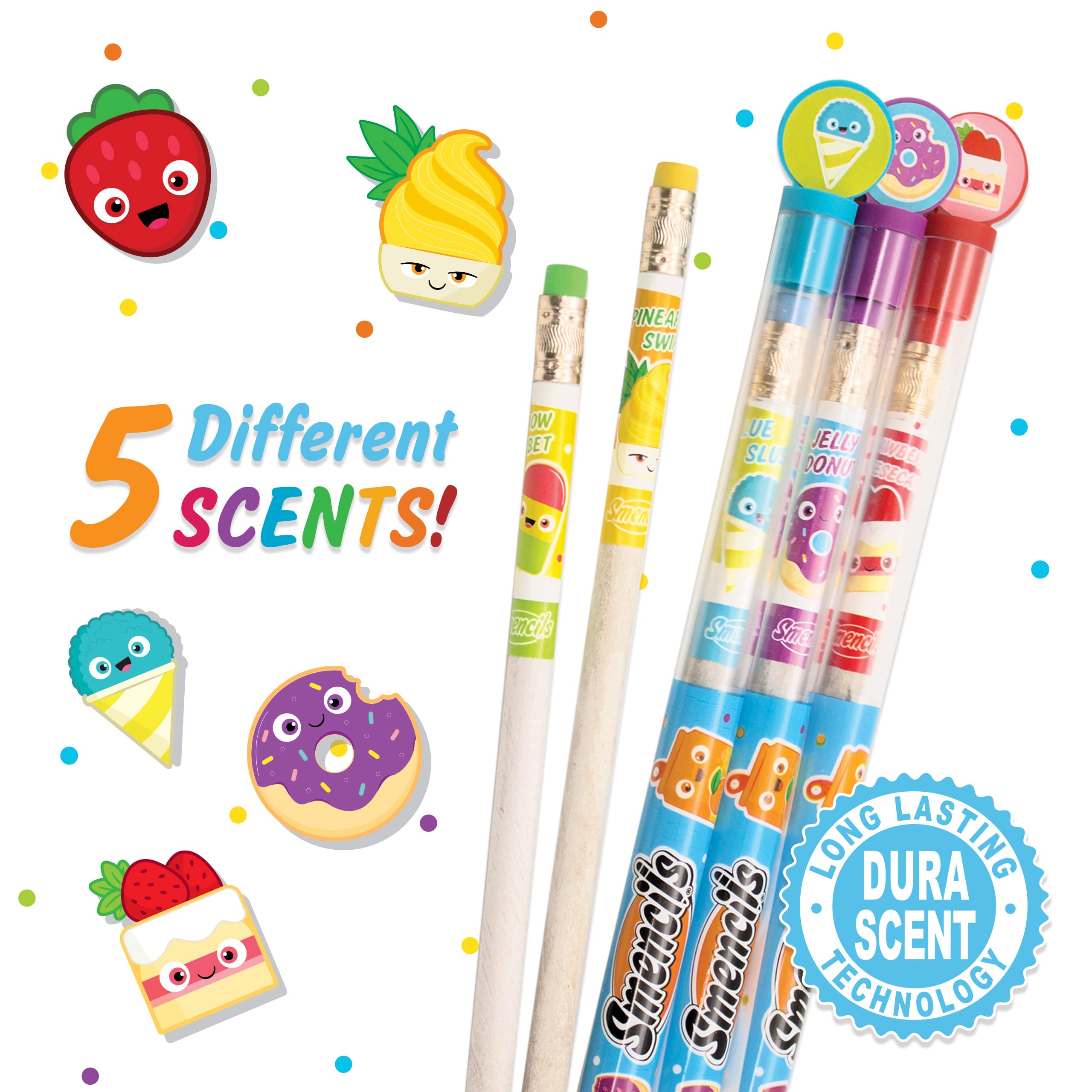 Scentco Graphite Smencils 5-Pack of HB #2 Scented Pencils
