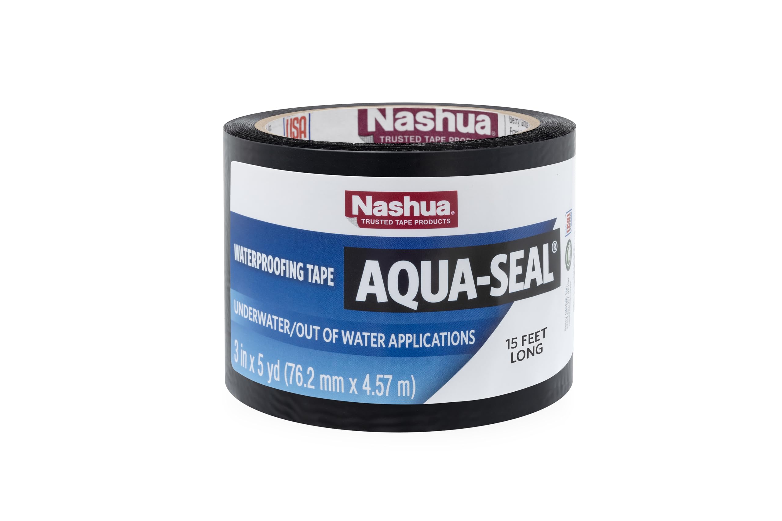Nashua 3 in x 5 yd Aqua-Seal Tape in Black, Model Number: 1529844