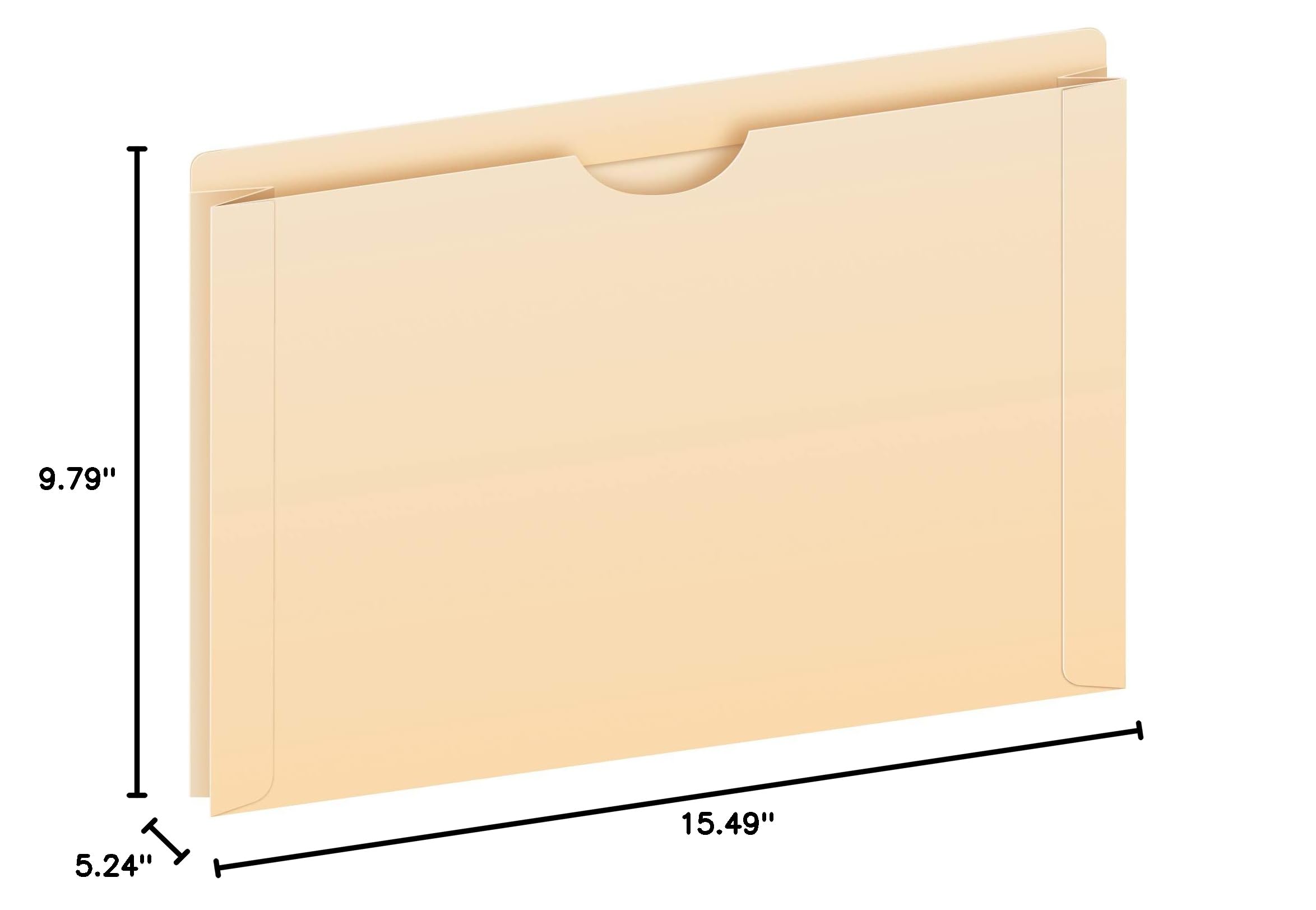 Pendaflex File Jackets, Legal Size, Manila, 2" Expansion, Reinforced Straight-Cut Tabs with Thumb Cut, 50 Per Box (23200EE)