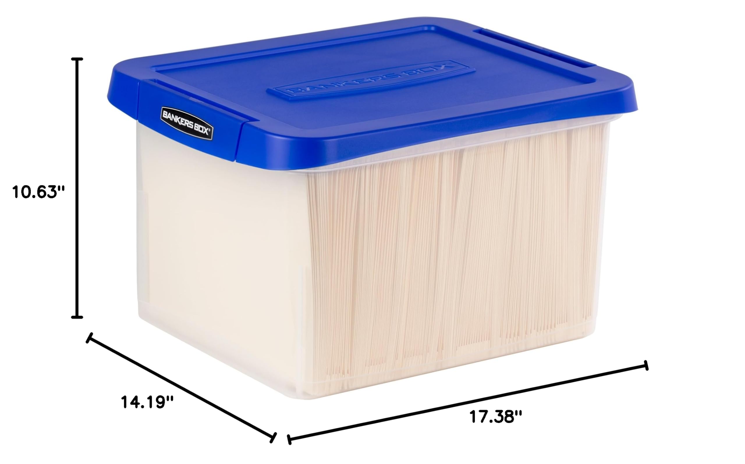 Bankers Box Heavy Duty Plastic File Storage Box with Hanging Rails, Letter/Legal, 1 Pack (0086205)