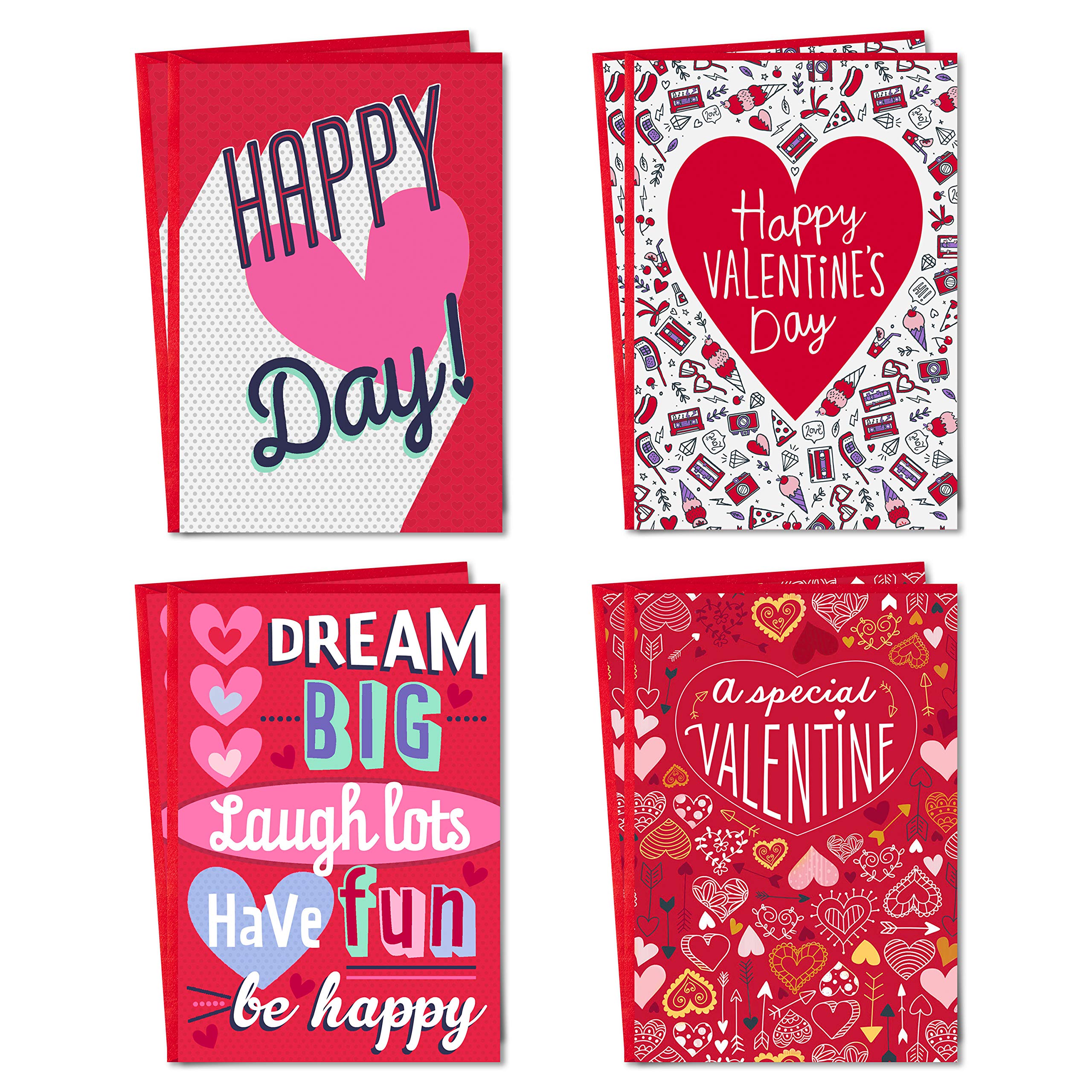 Hallmark Valentines Day Cards for Kids Classroom Assortment, Be Happy (8 Valentine's Day Cards with Envelopes)