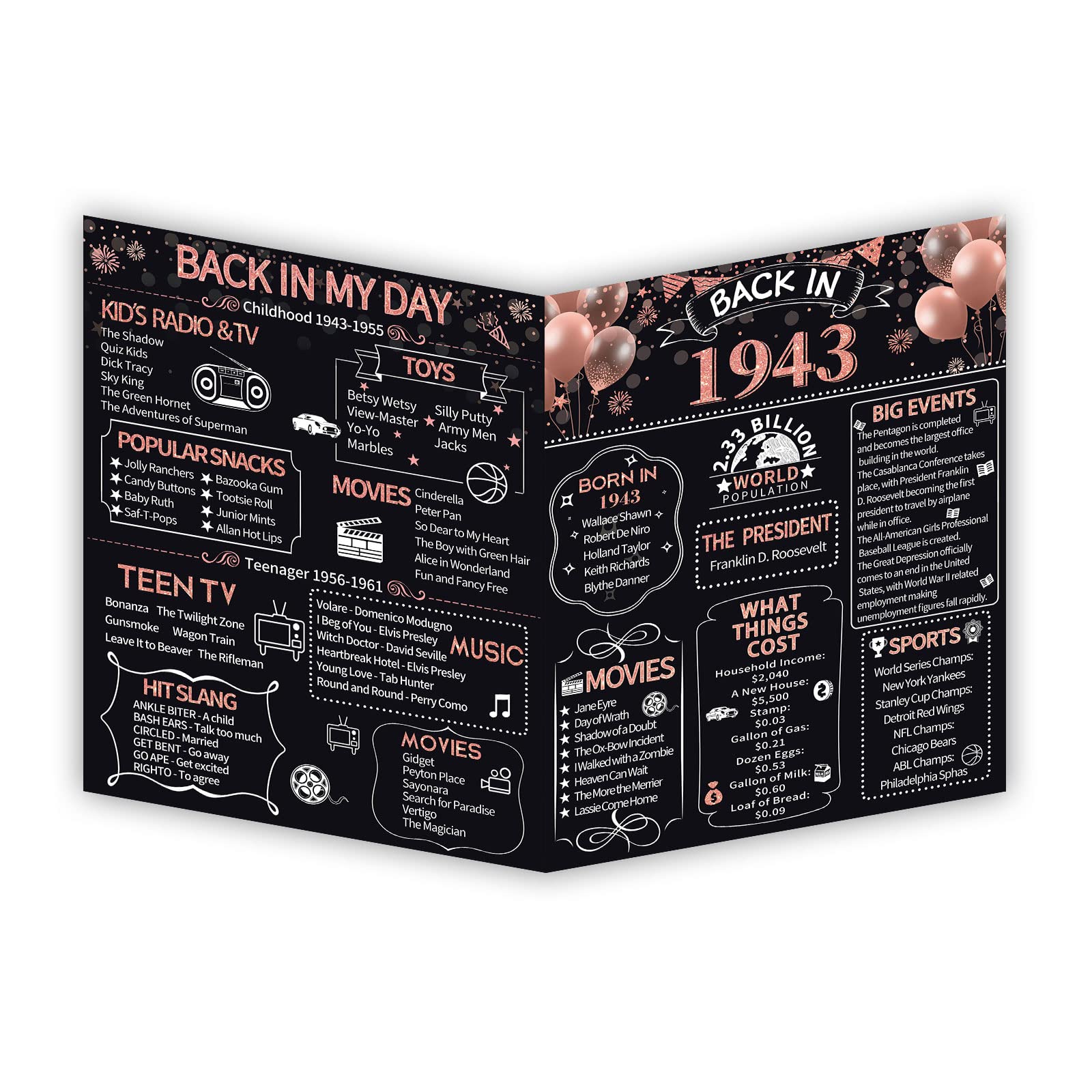HOMANGA 40th Birthday Card for Women, 40th Birthday Gifts for Women, Jumbo 40th Bday Card For Wife Husband, Unique 40th Anniversary Card, Rose Gold 8x10 Inch