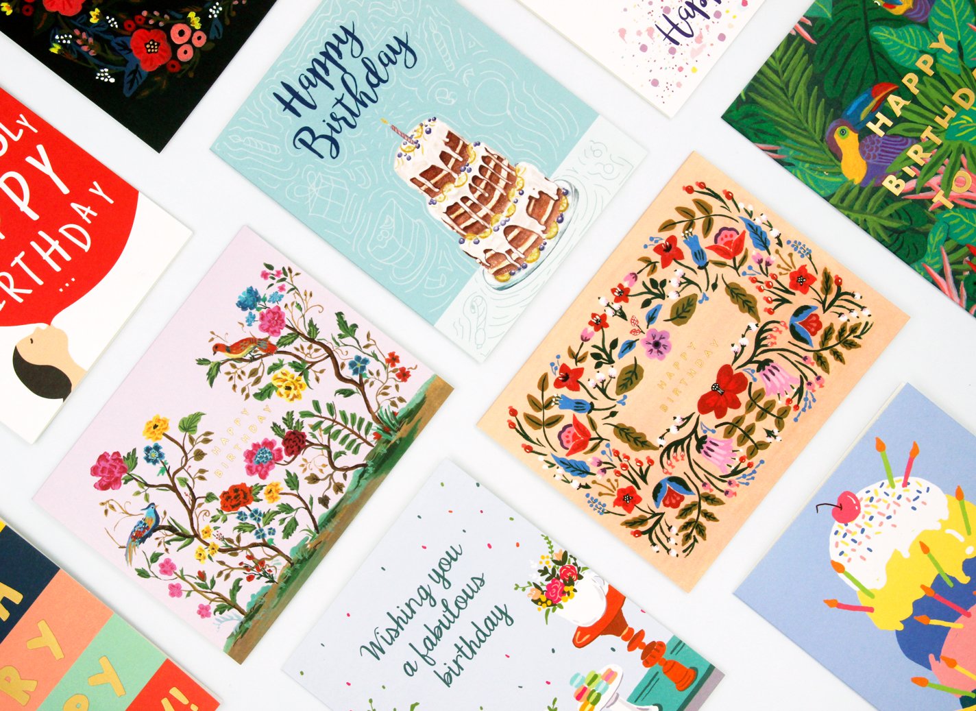 Minimalmart Birthday Cards Box Set of 32 Unique Designs Assorted Happy Birthday Premium Cards with GOLD EMBELLISHMENTS – Boxed Assortment Pack with Envelopes -Birthday Wishes Greeting Cards