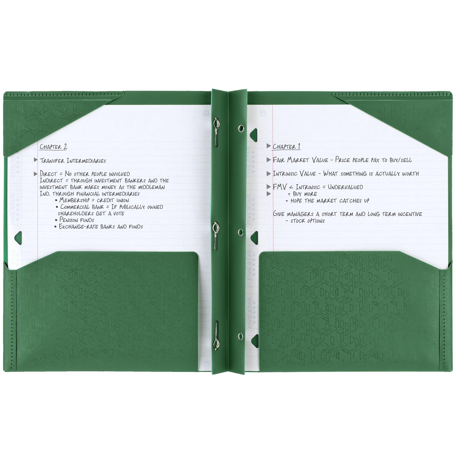 Five Star 2-Pocket Folders, 4 Pack, Plastic Folders with Stay-Put Tabs and Prong Fasteners, Includes Writable Label, Holds 11" x 8-1/2", Assorted Colors (38048), 4 count (Pack of 1