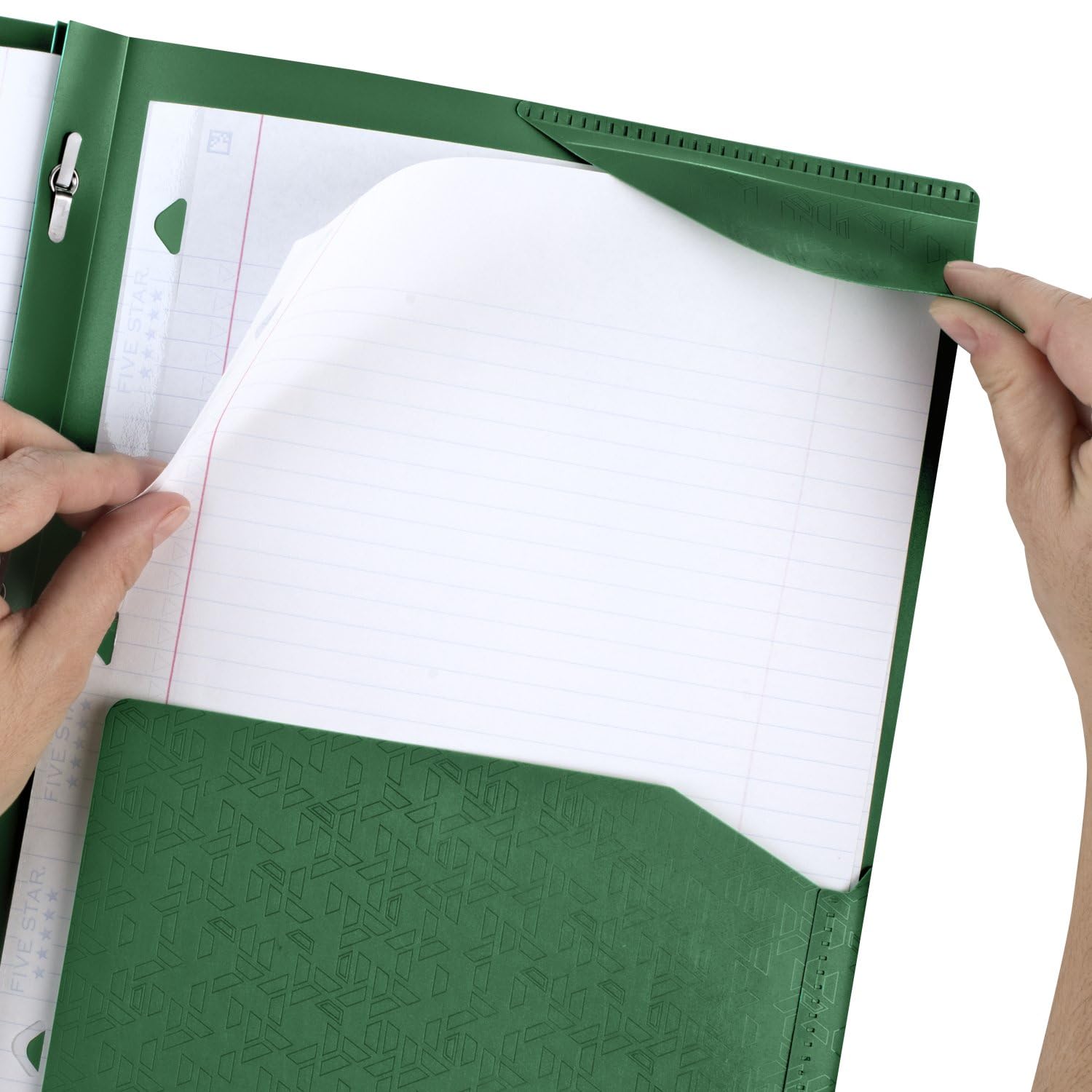 Five Star 2-Pocket Folders, 4 Pack, Plastic Folders with Stay-Put Tabs and Prong Fasteners, Includes Writable Label, Holds 11" x 8-1/2", Assorted Colors (38048), 4 count (Pack of 1
