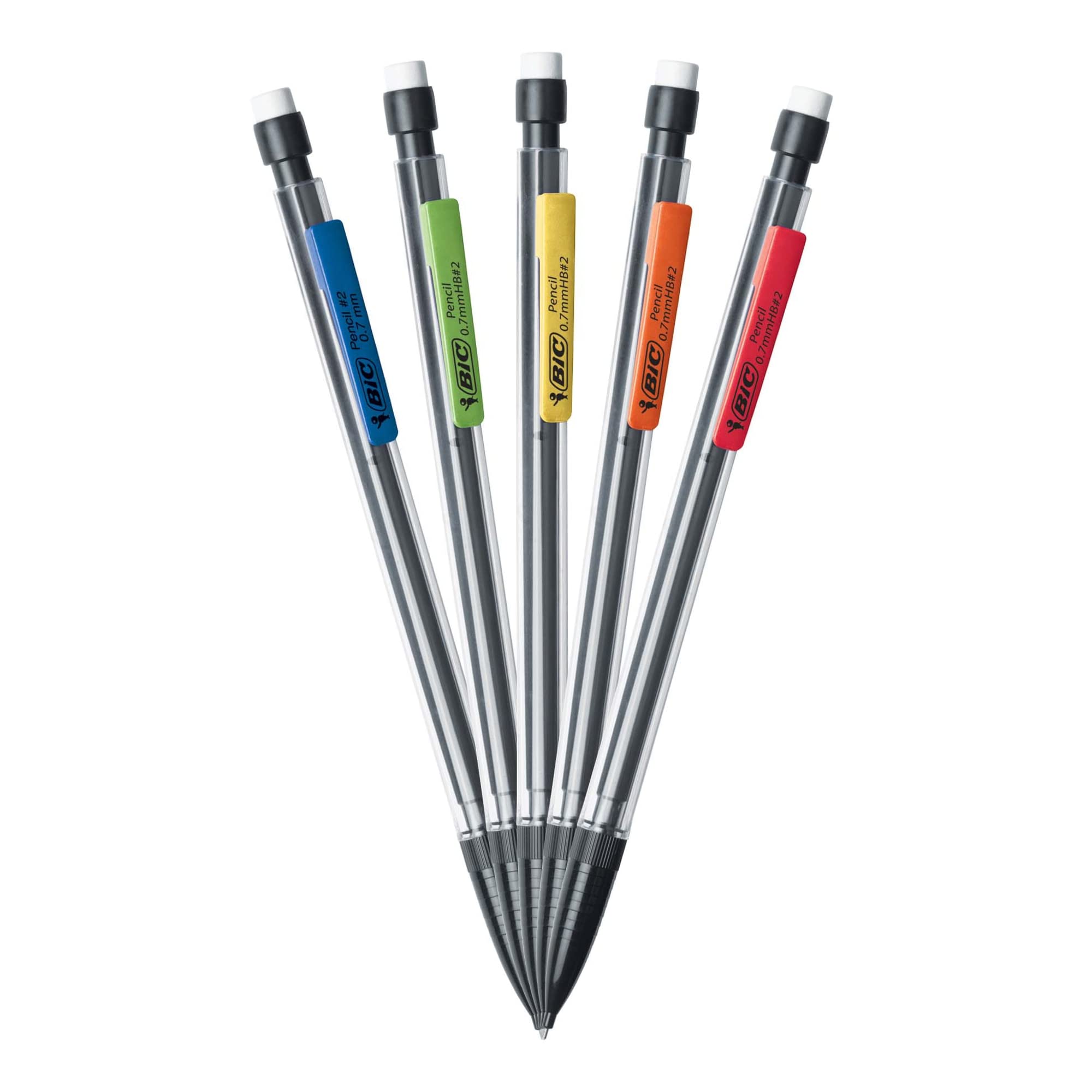 BIC Xtra-Life Mechanical Pencil, Clear Barrel, Medium Point (0.7mm), 12-Count , Black