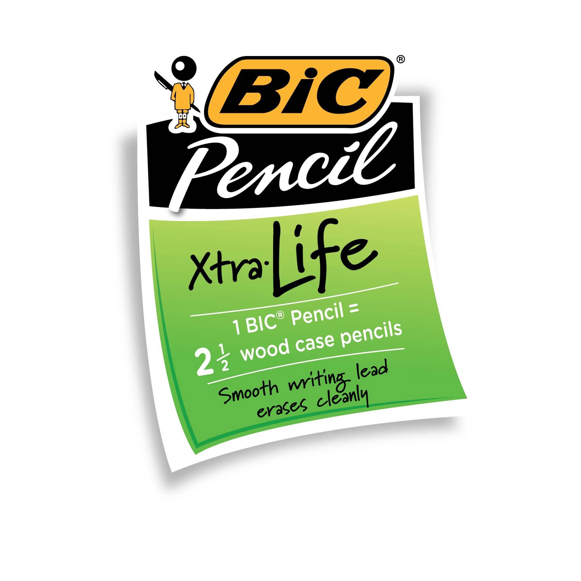 BIC Xtra-Life Mechanical Pencil, Clear Barrel, Medium Point (0.7mm), 12-Count , Black