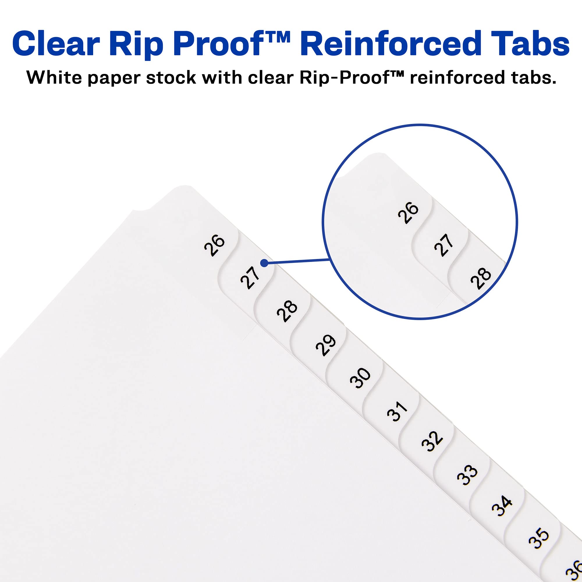Avery 26-50 Legal Exhibit Dividers for 3 Ring Binders, 25-Tab Sets, Allstate Style, 5 Binder Divider Sets (21702)