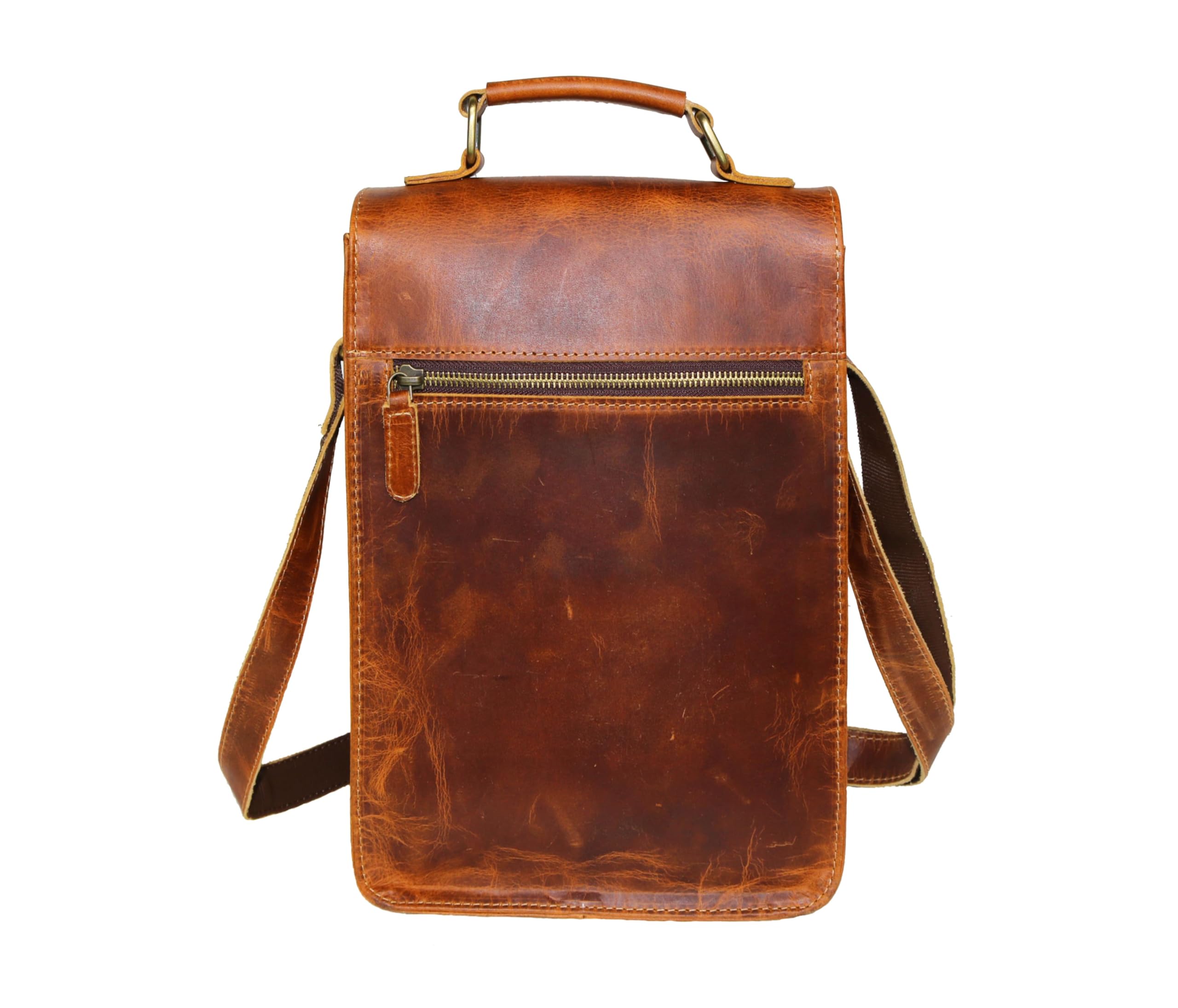 13" leather messenger bag laptop case office briefcase gift for men computer distressed shoulder bag