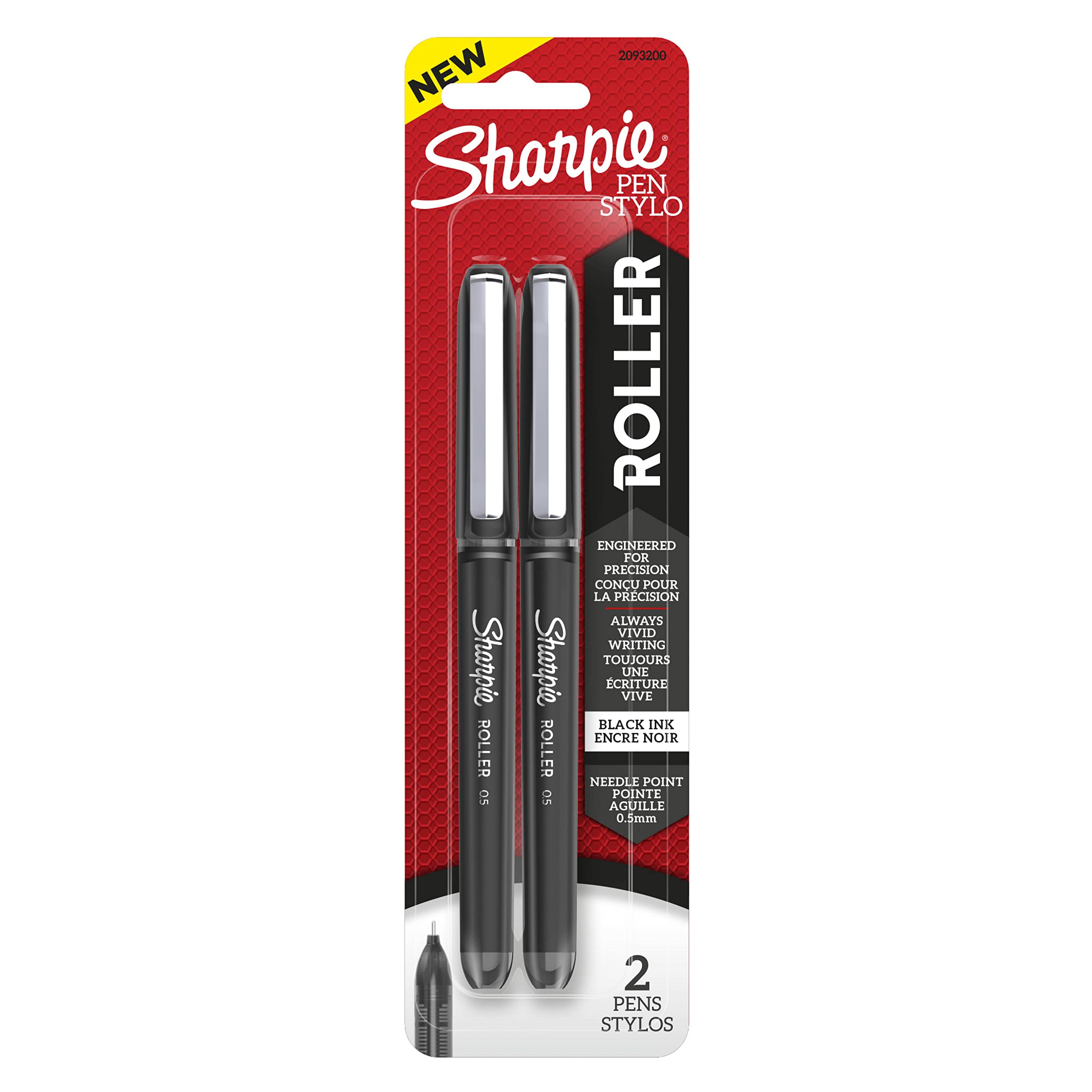 Newell Brands Rollerball Pen Retractable 2pk Black