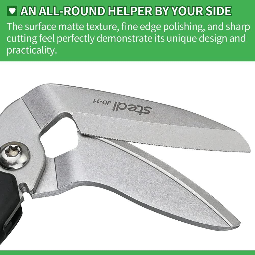 stedi 9-Inch Scissor Heavy Duty, All Purpose Scissors, Cardboard and Carpet Shears, TPR Handle, Extremely Sharp Blades with Finely Serrated -Easy Cutting Thick Paper, Leather, Sewing Fabric