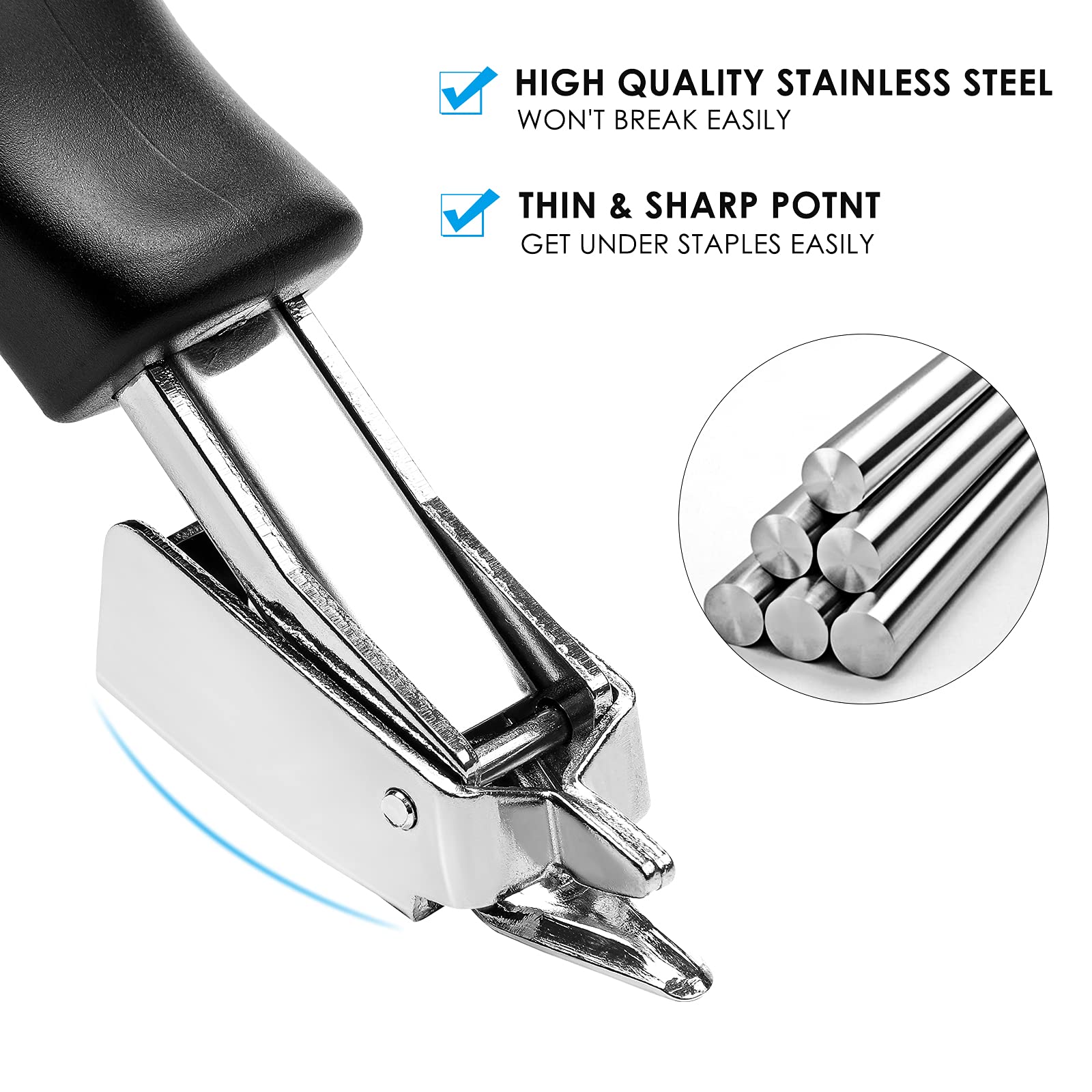 MROCO Staple Remover Staple Remover Tool Staple Puller Upholstery Staple Remover Staple Remover Heavy Duty Flat Staple Remover Carpet Staple Remover with Ergonomic Handle for Furniture, Floor, Carton