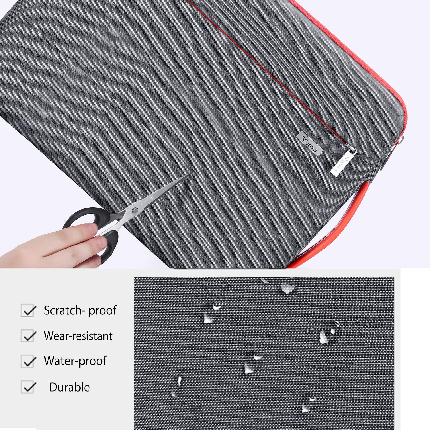 Voova Laptop Sleeve Case 15.6 Inch, 360° Protective Computer Carrying Bag Compatible with Macbook Pro 15 16 M1 Pro/Max,15-16" Microsoft Hp Lenovo Acer Asus Chromebook with Organizers, Waterproof, Grey